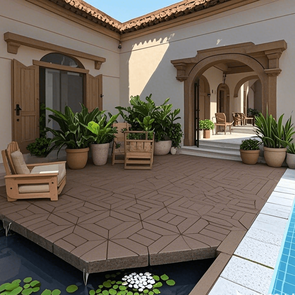 TrumanPick 44 PCS Plastic Deck Tiles Outdoor Interlocking Patio Tiles ...