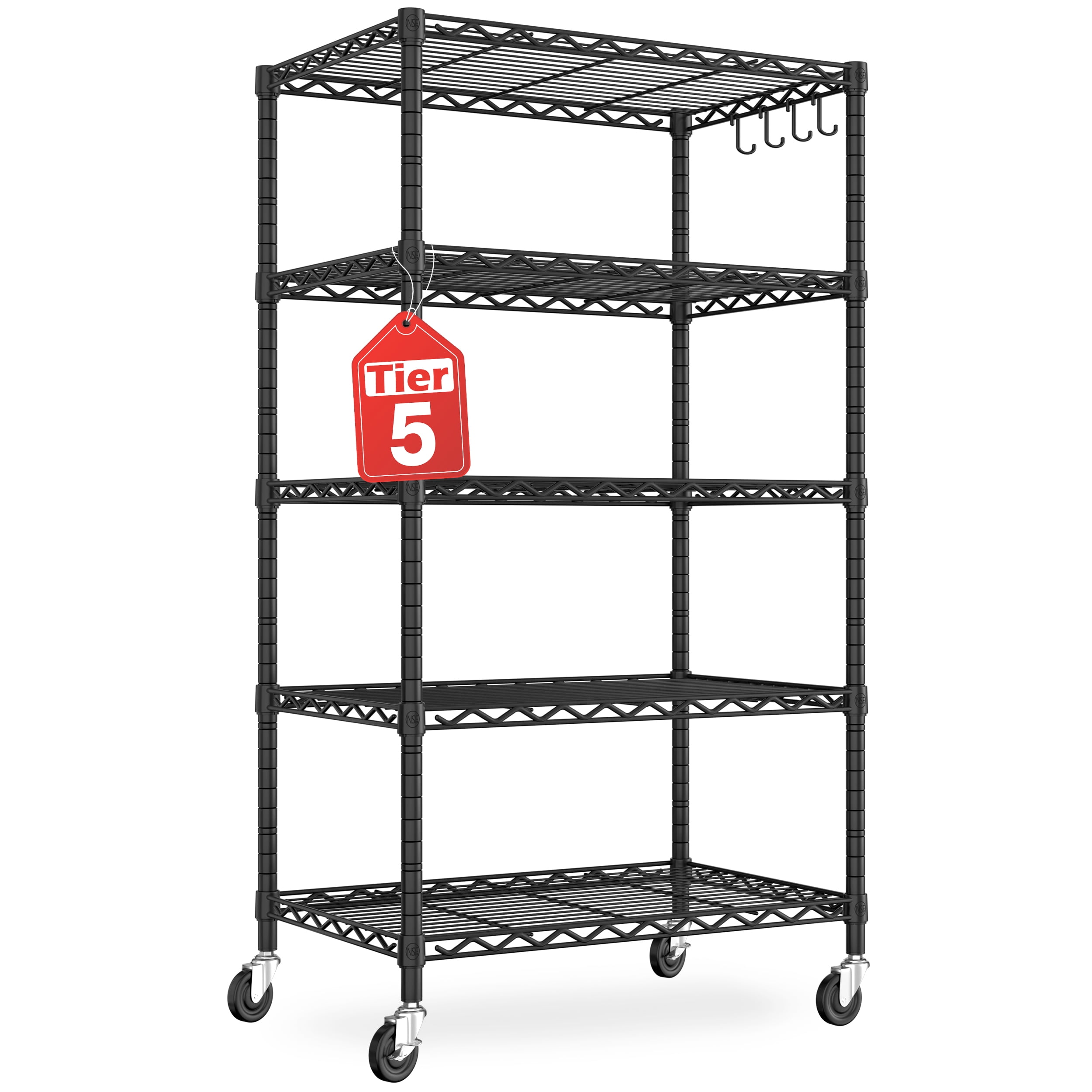 TrumanPick 5-Tier Metal Storage Shelves 24"W x 18"D x 72"H Adjustable ...