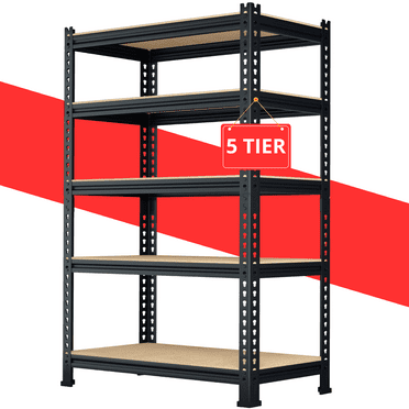 "Heavy Duty Storage Shelves, 5 Tier Metal Rack, 2000Lbs, 36""W x 72""H ...
