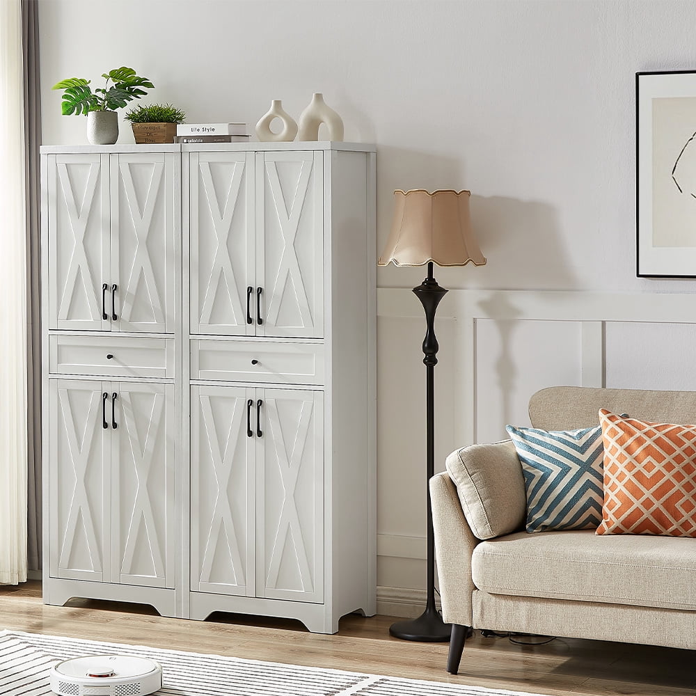TrumanPick 68" Tall Kitchen Pantry Cabinet, Freestanding Storage ...