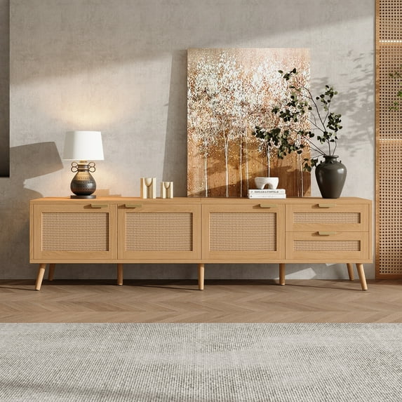 TrumanPick 70" TV Stand for TVs up to 80", Modern Farmhouse ...