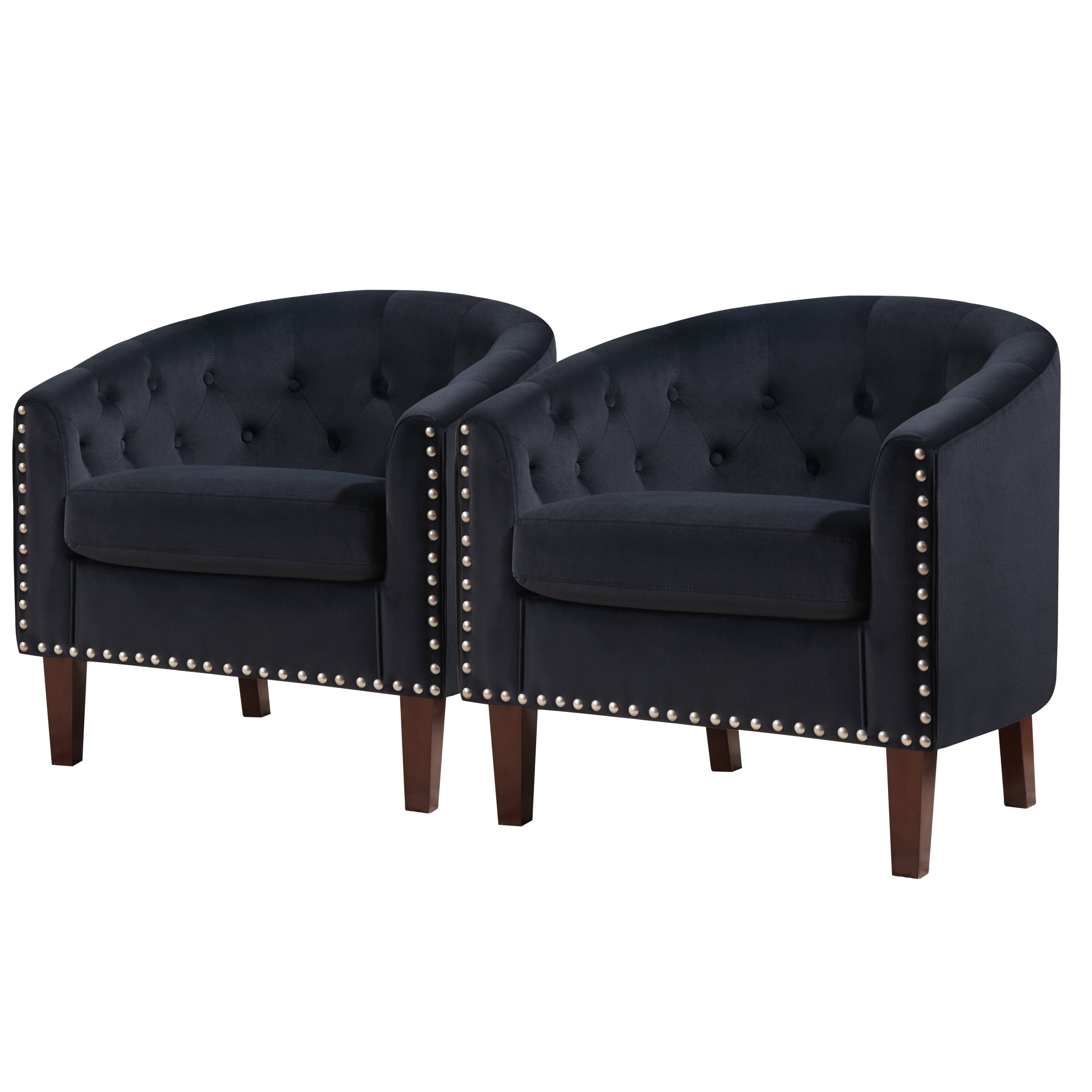 TrumanPick Barrel Accent Chair, Set of 2 Modern Velvet Barrel Chair ...