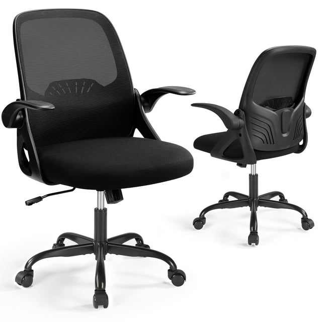 TrumanPick Ergonomic Mesh Back Task Office Chair with Flip-up Arms ...