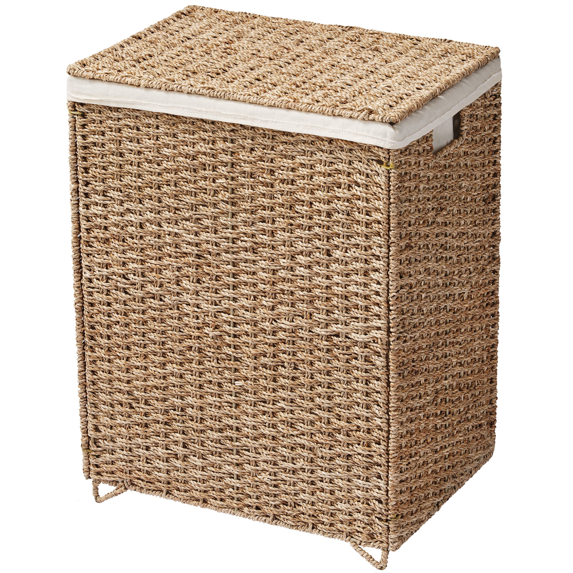 TrumanPick Laundry Hamper with Lid 90L Laundry Basket with Woven ...