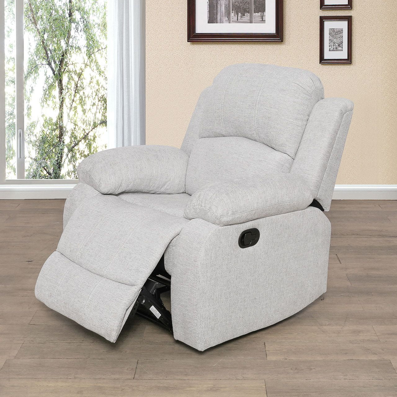 TrumanPick Manual Leather Recliner Chair,Overstuffed reclining Armchair ...