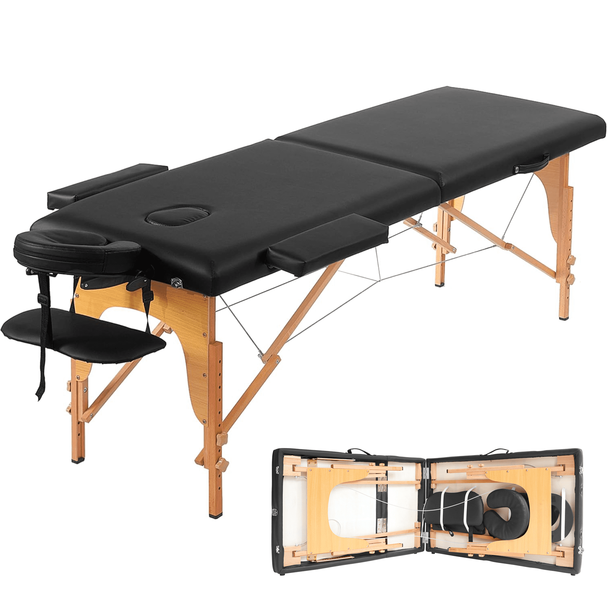 TrumanPick Massage Table Portable 84"L x 32"W Massage Bed 2-Section ...
