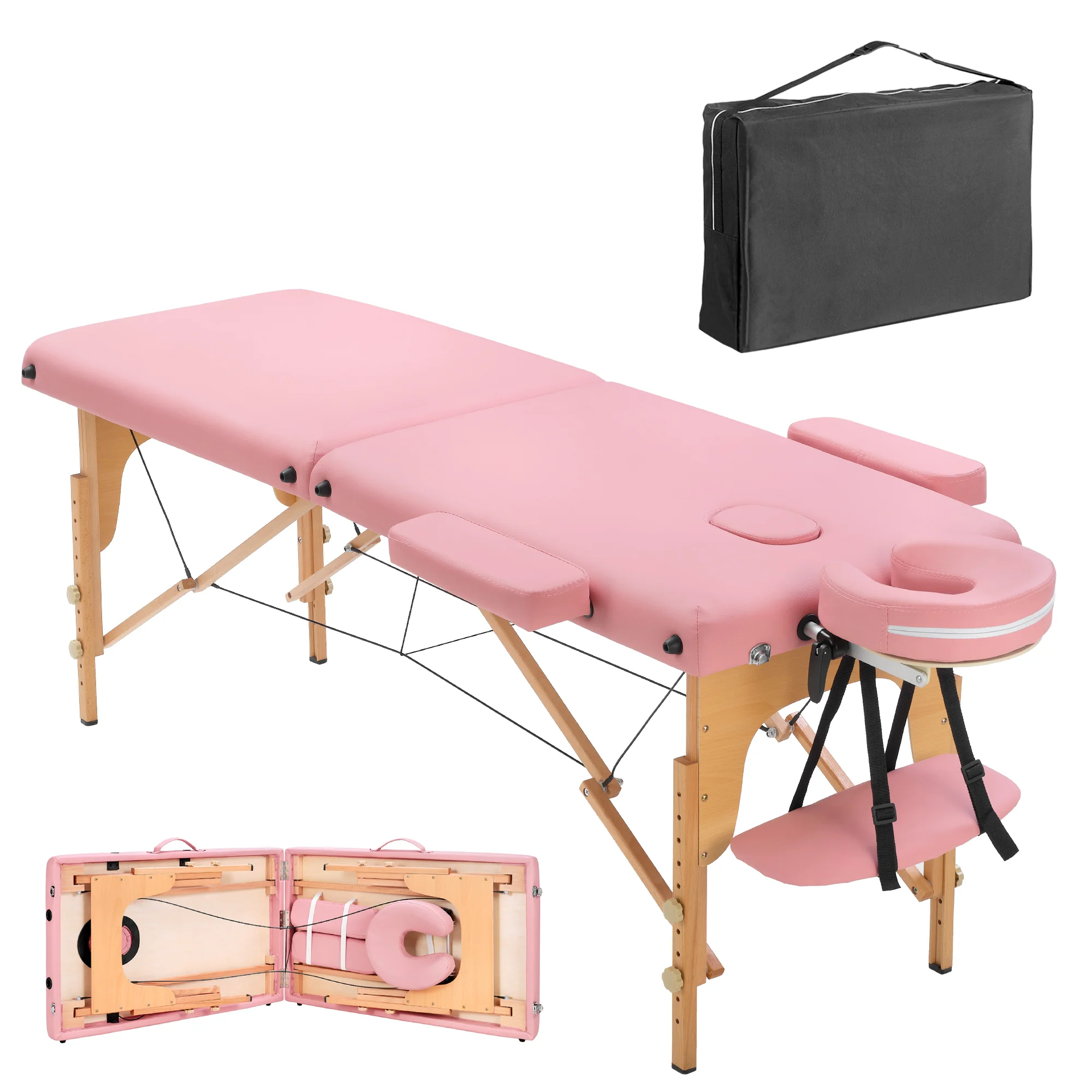 TrumanPick Wood Massage Table Portable Lash Beds Spa Bed Massage Couch ...