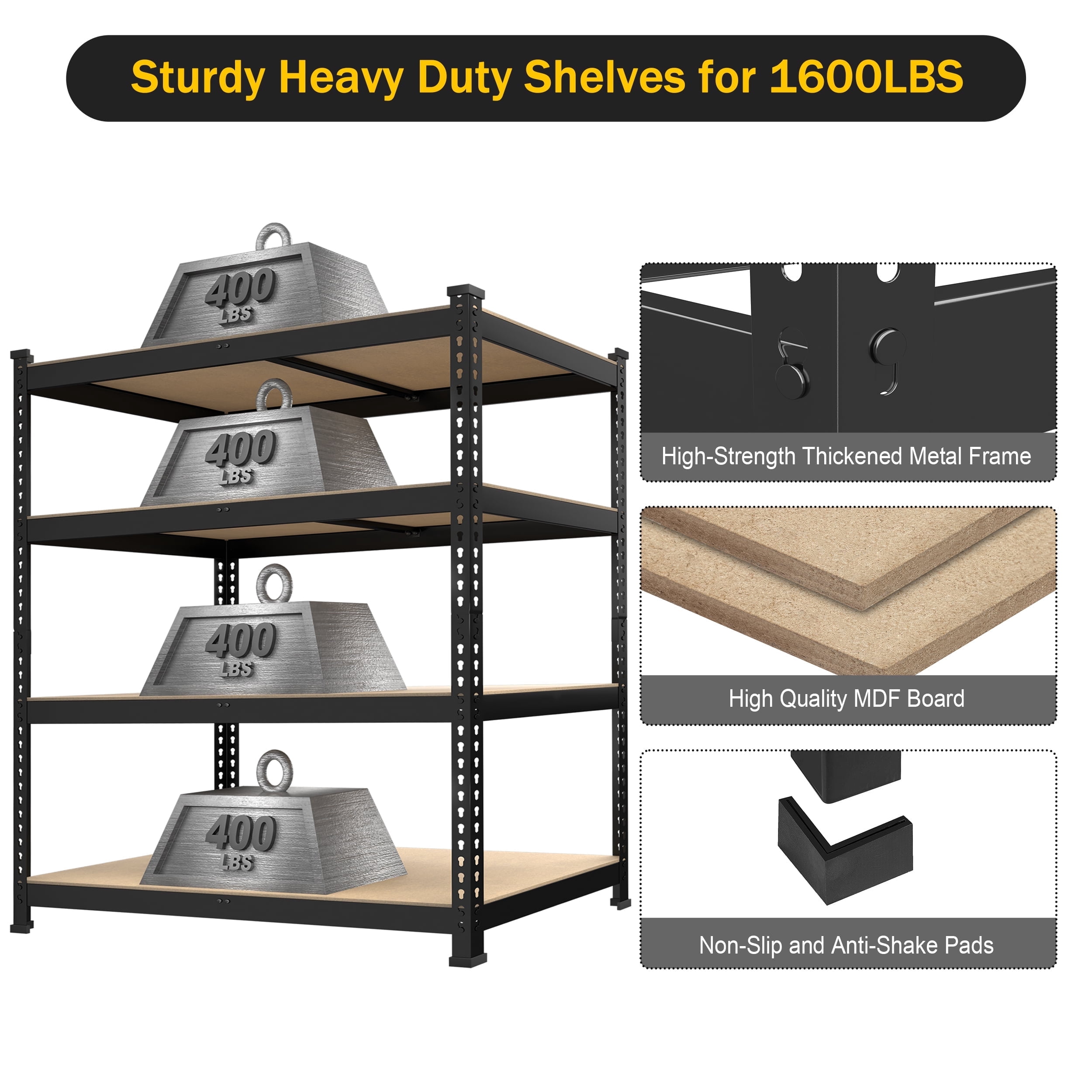 TrumanPick Metal Storage Shelves-36"W x 16"D x 72"H Wire Shelving unit ...