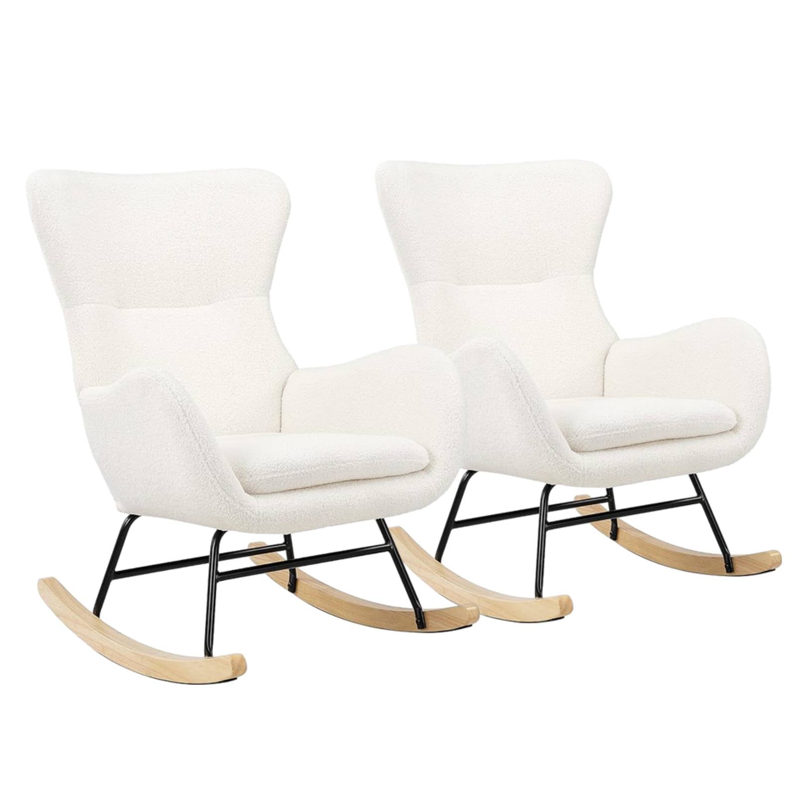 TrumanPick Nursery Rocking Chair Set of 2 Upholstered Glider Rocker ...