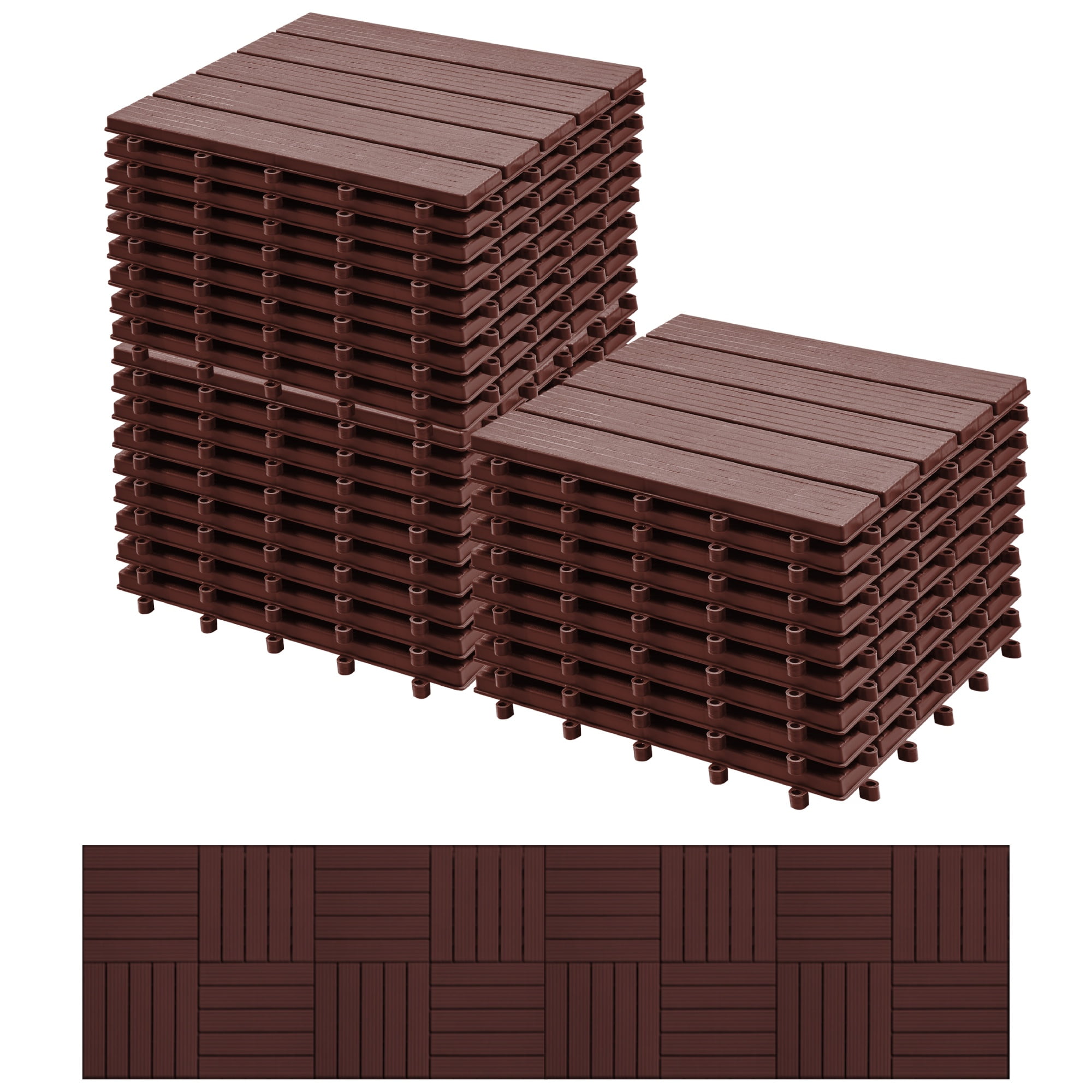 TrumanPick Plastic Deck Tiles 27 Pack Outdoor Interlocking Flooring ...