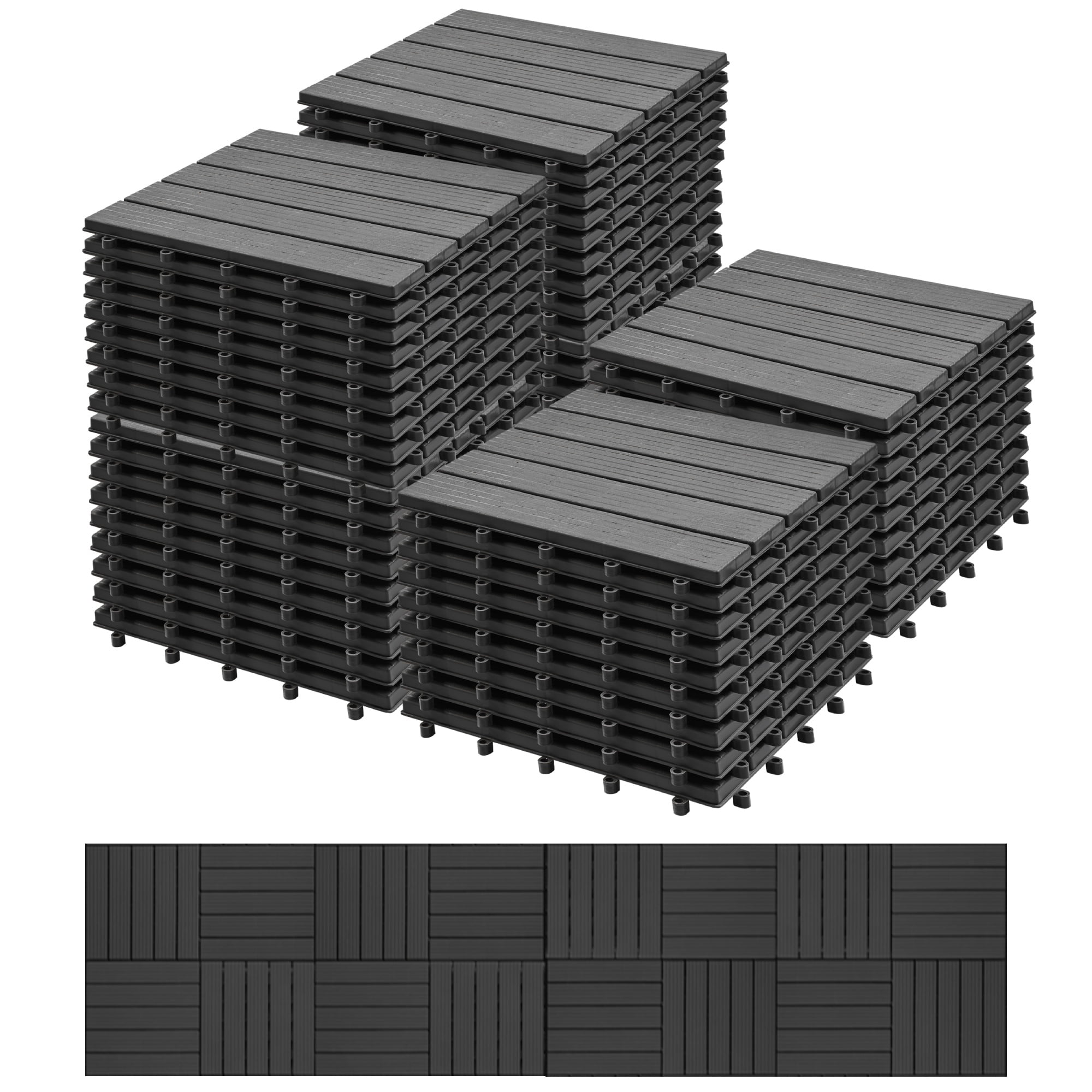 TrumanPick Plastic Deck Tiles 54 Pack Outdoor Interlocking Flooring ...