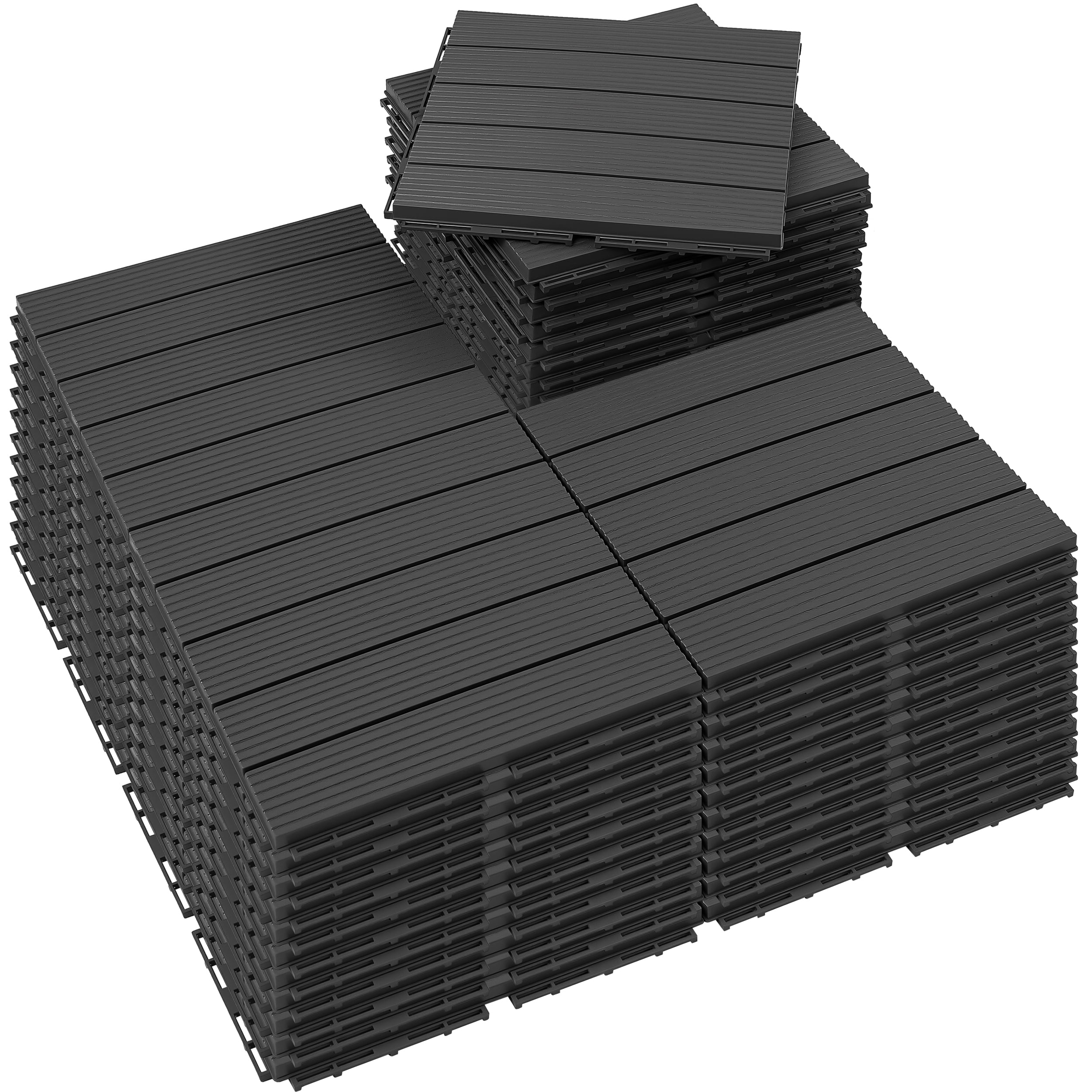 TrumanPick Plastic Deck Tiles 54 Pack Outdoor Interlocking Flooring ...