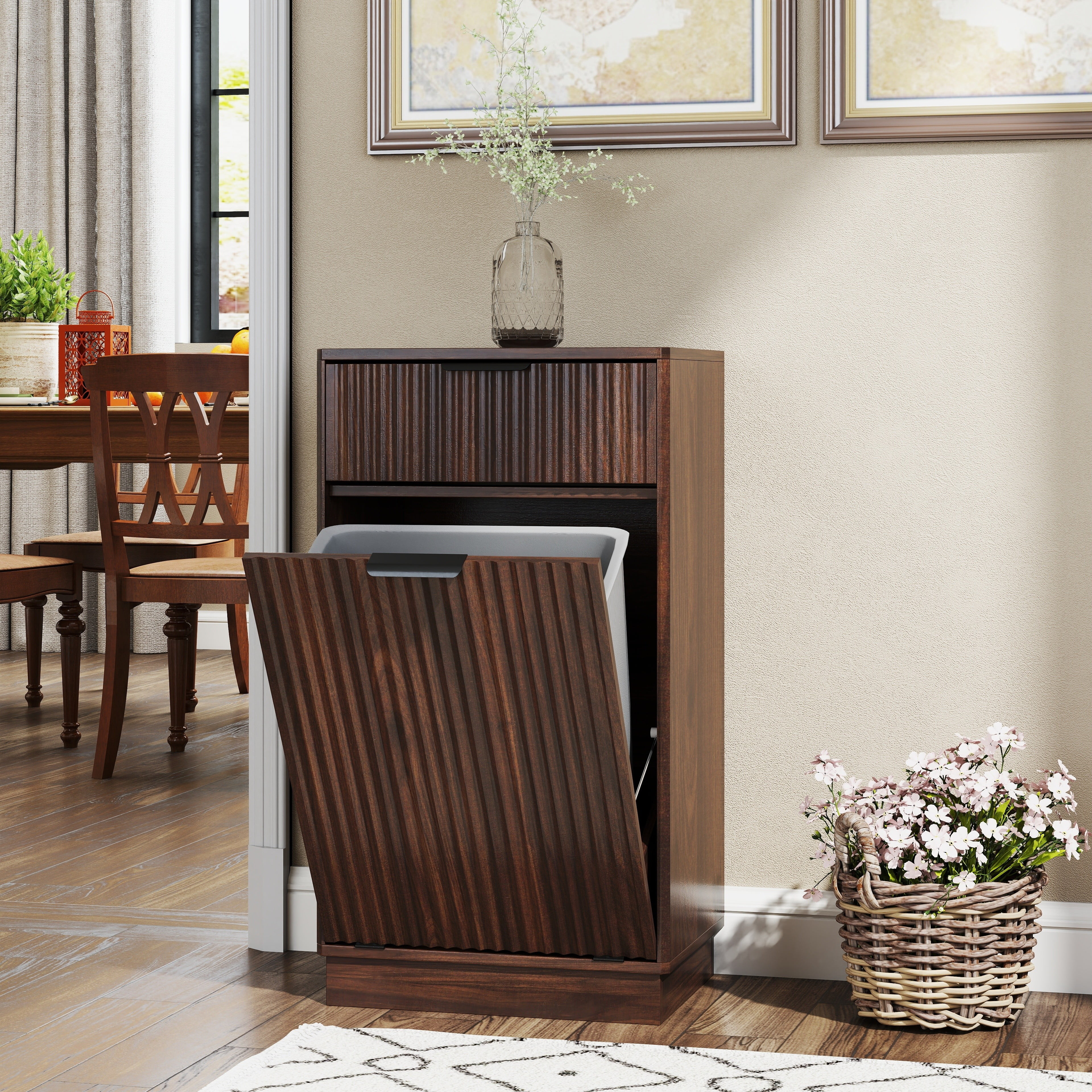 TrumanPick Single Tilt Out Trash Can Cabinet for 10 Gallon Pull-Out ...
