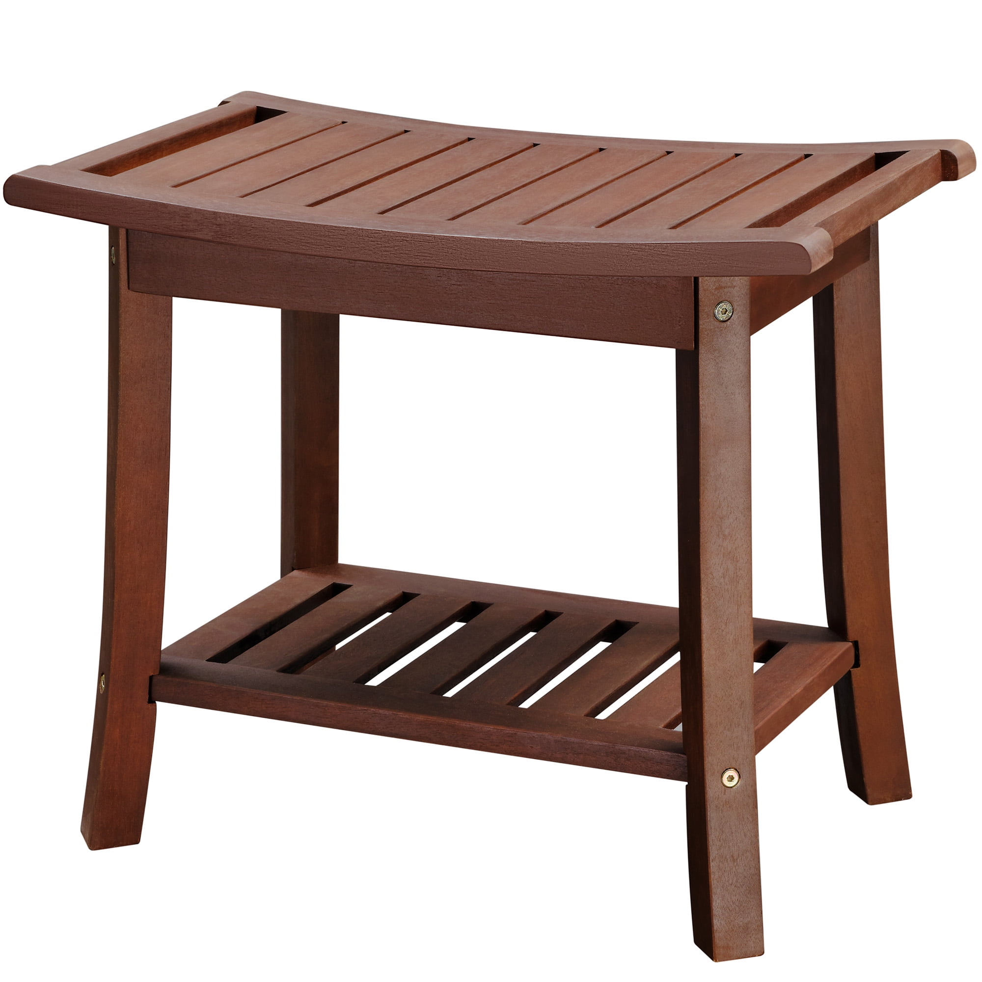 TrumanPick Wood Shower Bench, 22"L Waterproof Shower Stool, Non Slip ...