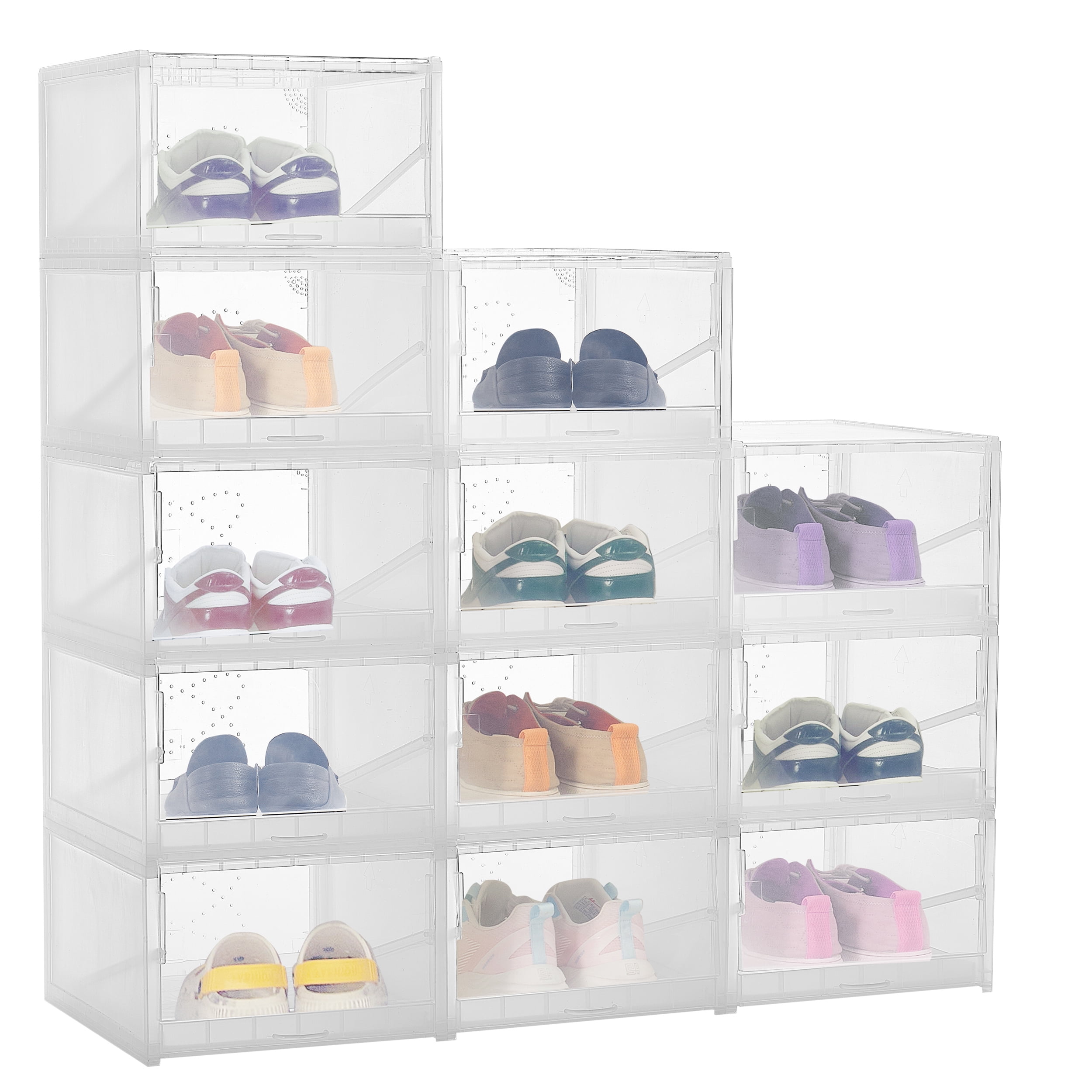TrumanPick X-Large Shoe Storage Boxes,12 Pack Storage Bins Organizer ...