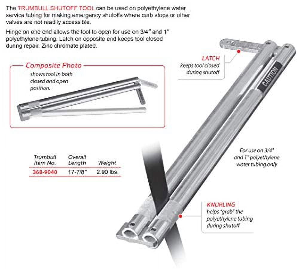 Trumbull #368-9040 Shutoff Tool for 3/4" and 1" Polyethylene Water ...
