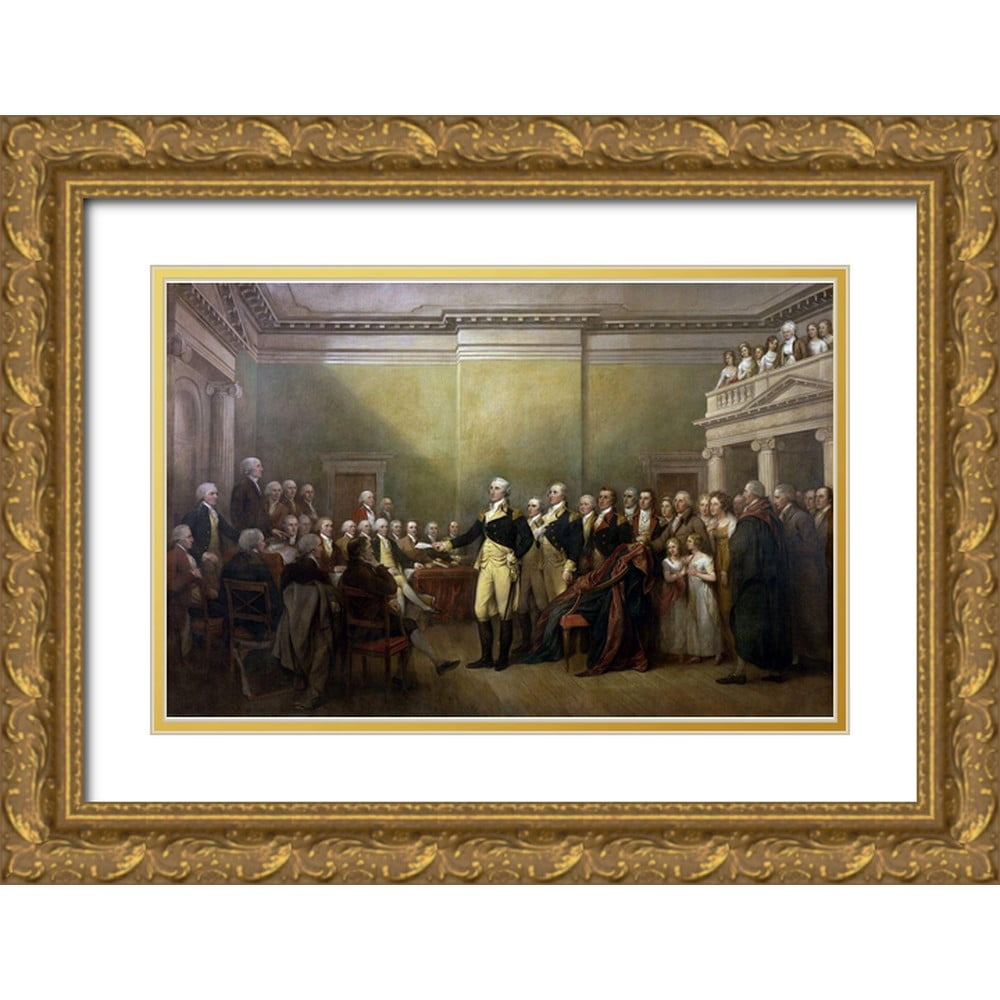 Trumbull, John 32x22 Gold Ornate Wood Framed with Double Matting Museum ...