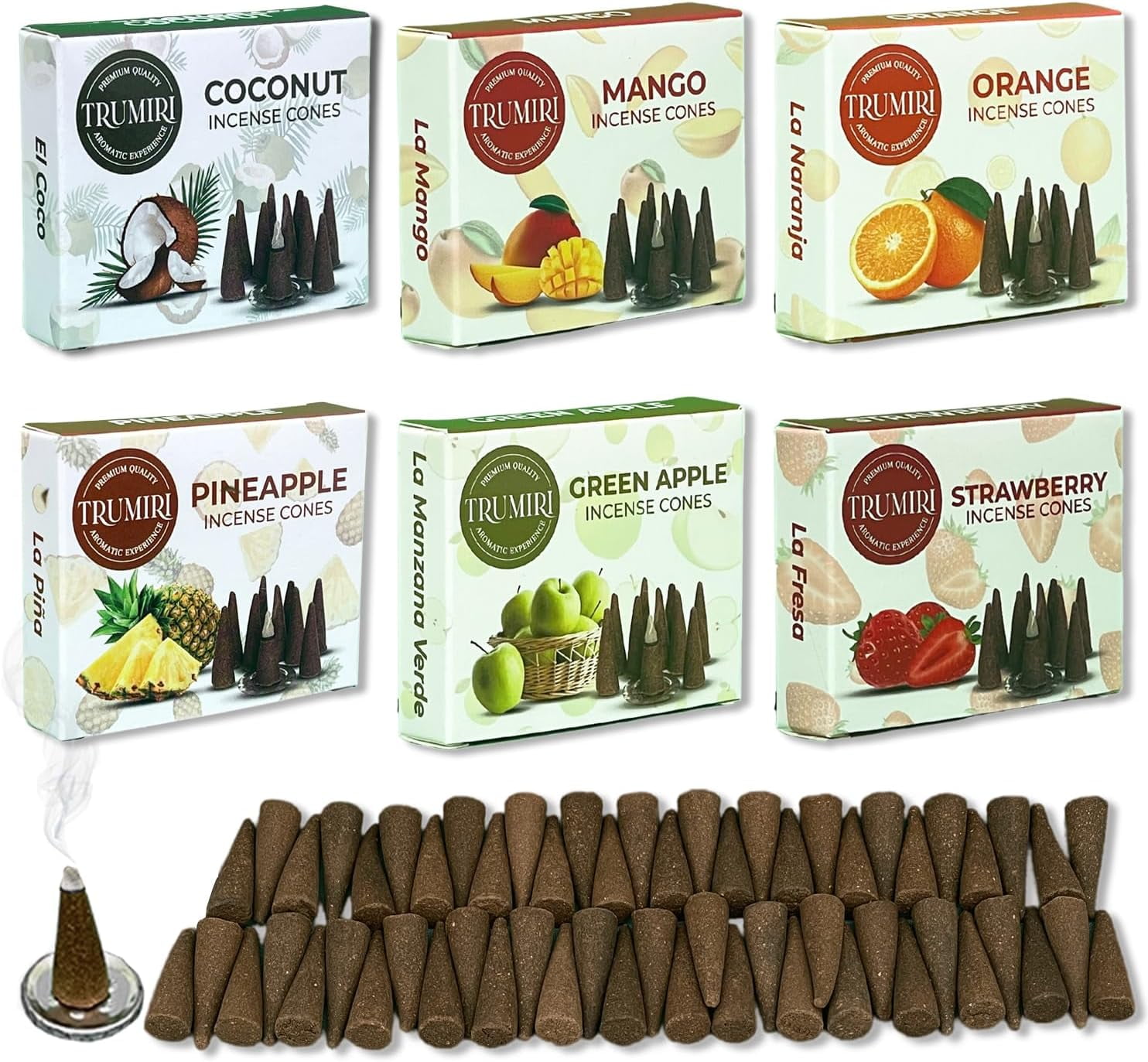 Trumiri Fruity Incense Cones - Variety Pack - Total 60 Cone Incense (6 ...