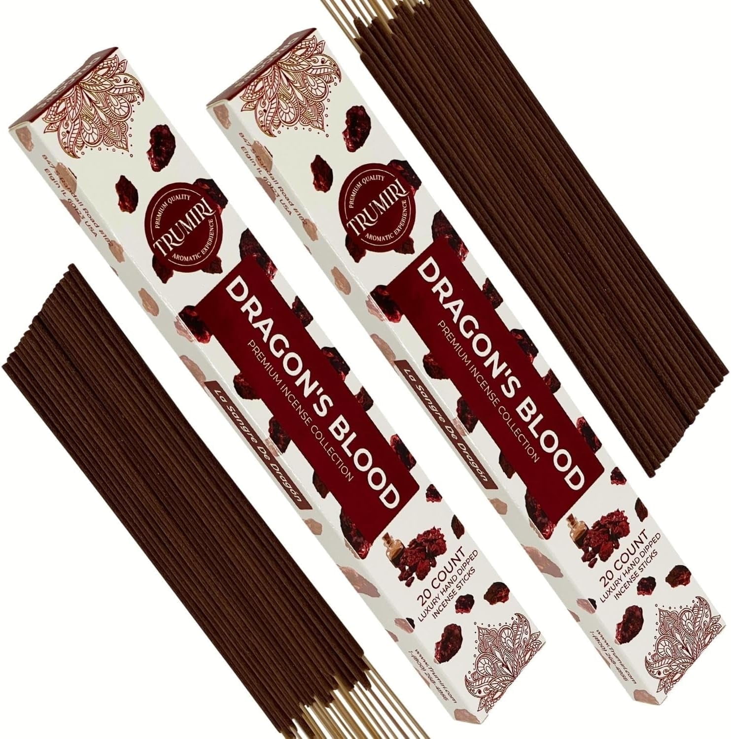 Trumiri Incense Sticks, Dragons Blood 40 count, Dual Pack of 20 ...