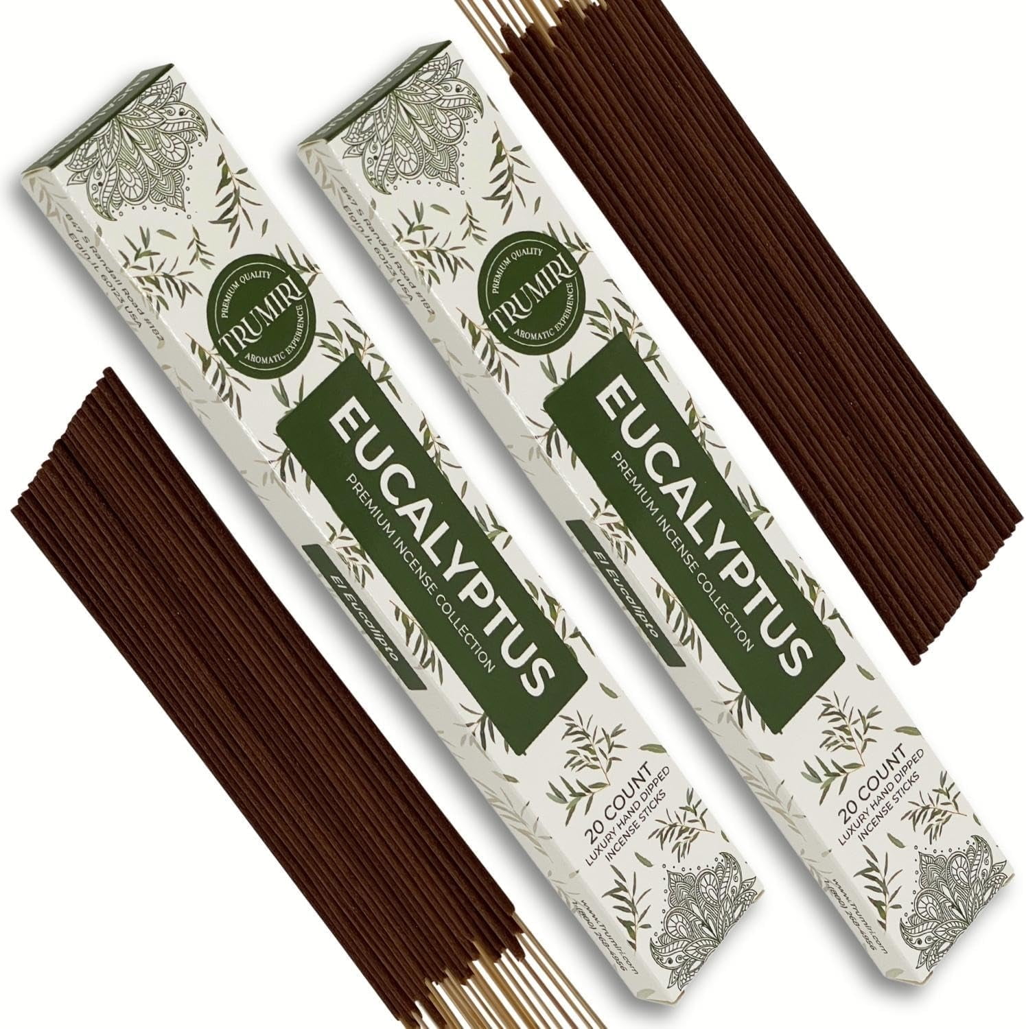 Trumiri Incense Sticks - Total 40 Eucalyptus Insence-Sticks - Dual Pack ...