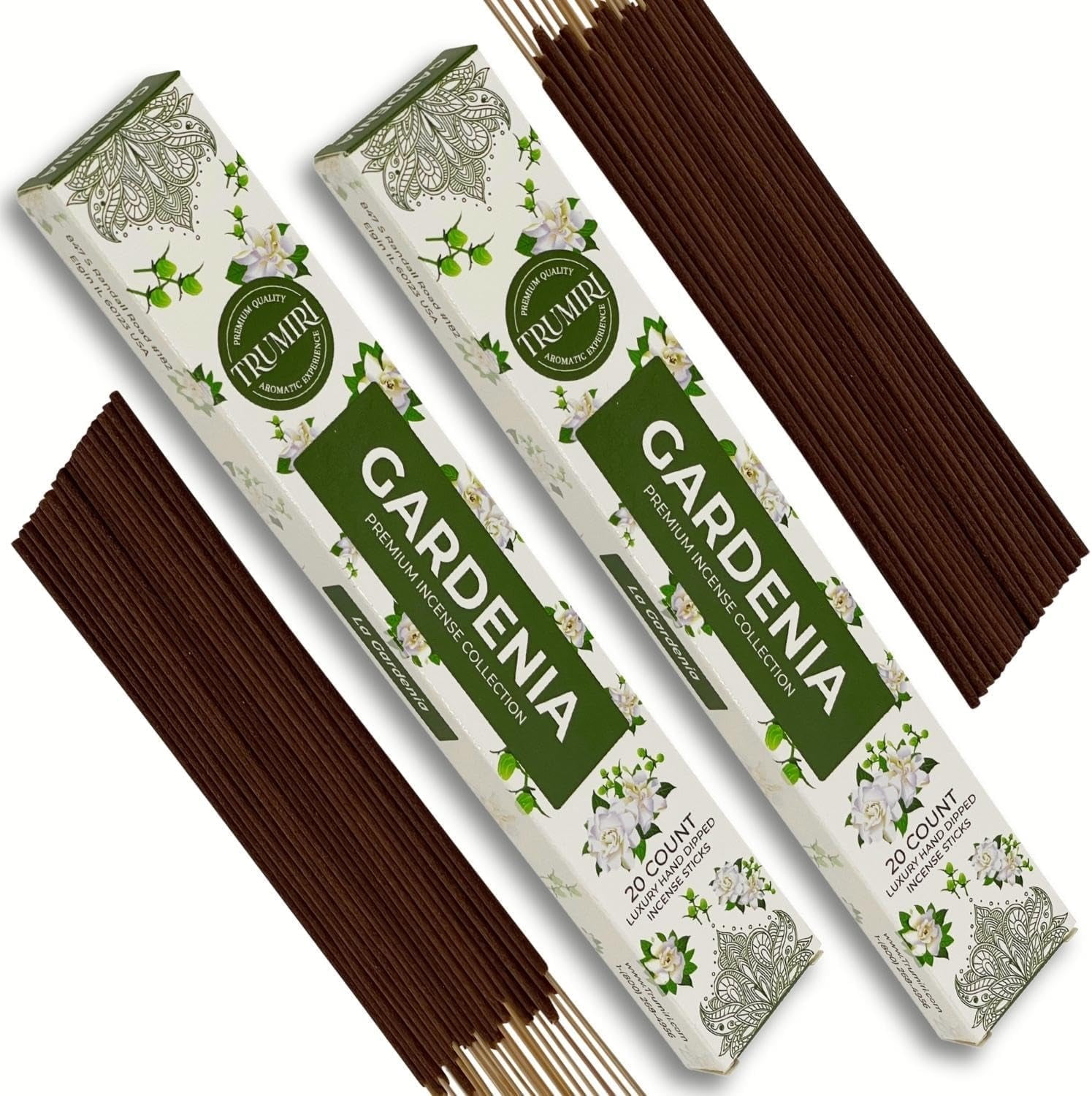 Trumiri Incense Sticks - Total 40 Gardenia Insence-Sticks - Dual Pack ...