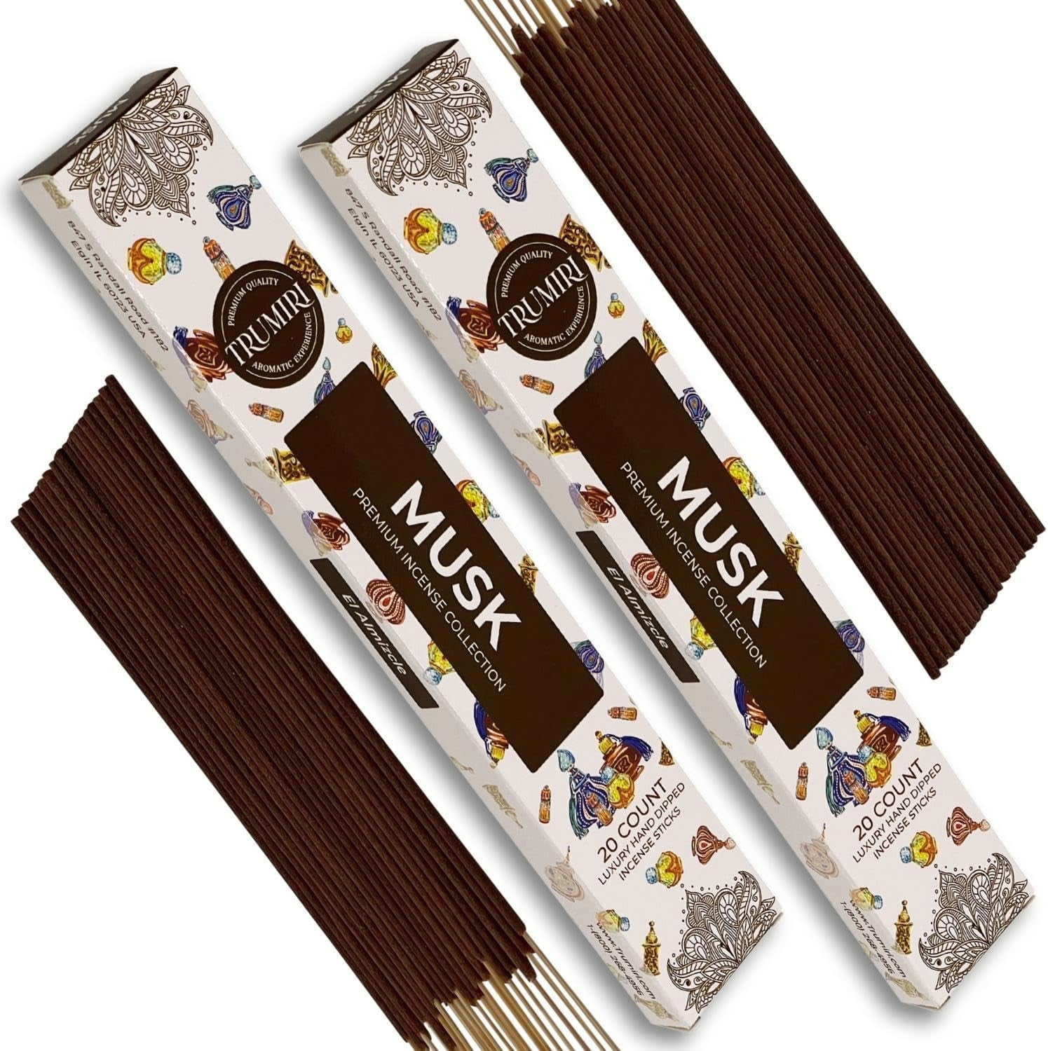 Trumiri Incense Sticks - Total 40 Musk Insence-Sticks - Dual Pack of 20 ...