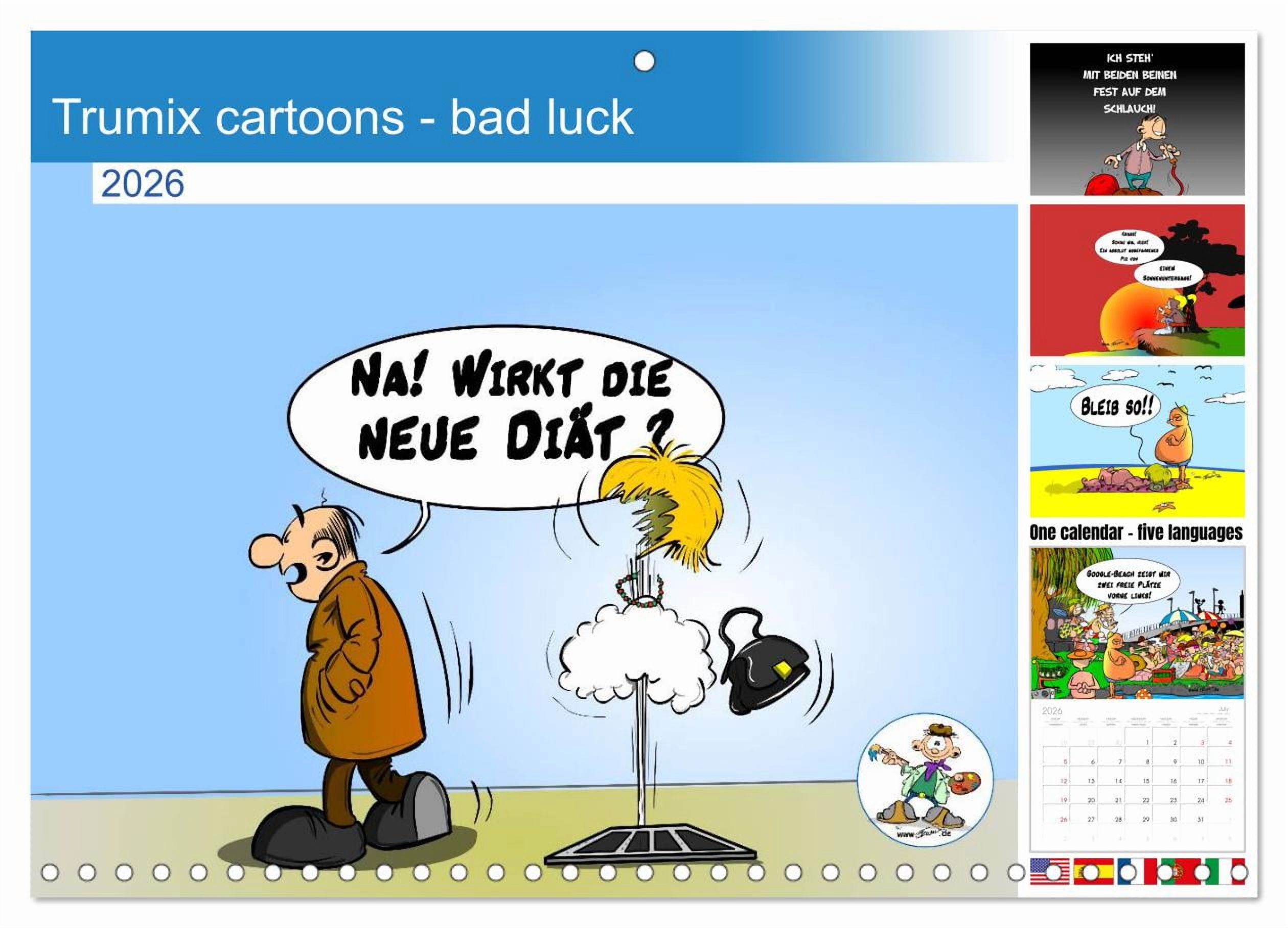 Trumix cartoons - bad luck (Monthly Wall Calendar 2026 11.7 x 16.5 ...