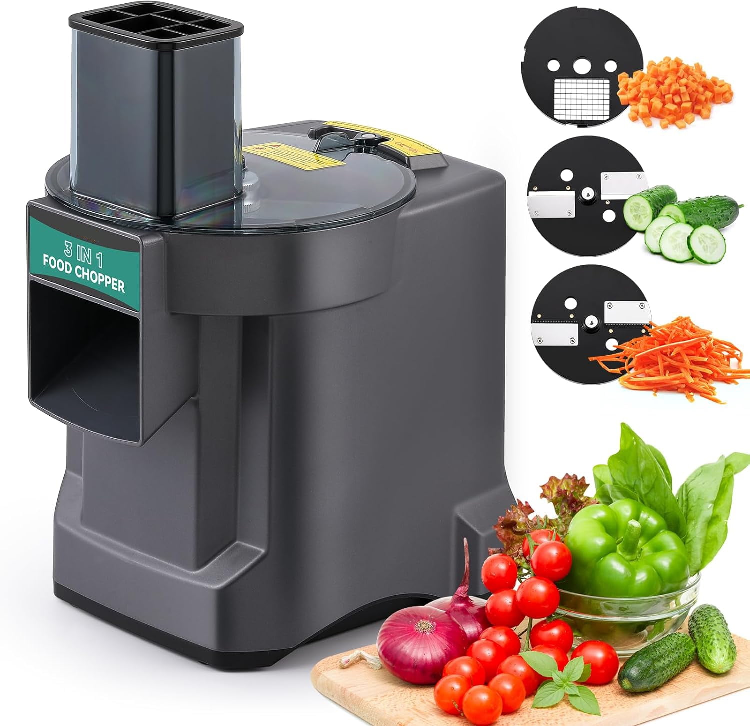Trumoontree 3 in 1 Electric Vegetable Dicer Slicer Shredder ...