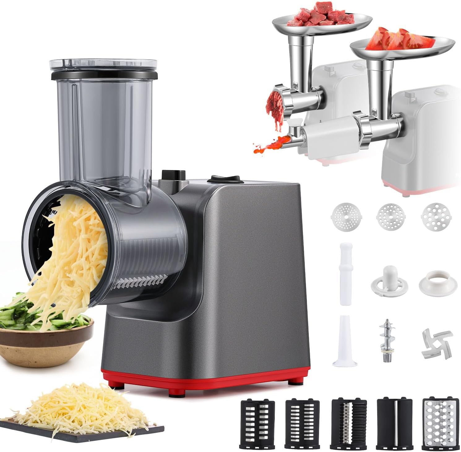 Trumoontree Cheese Grater Electric Multifunctional Vegetable Shredder ...