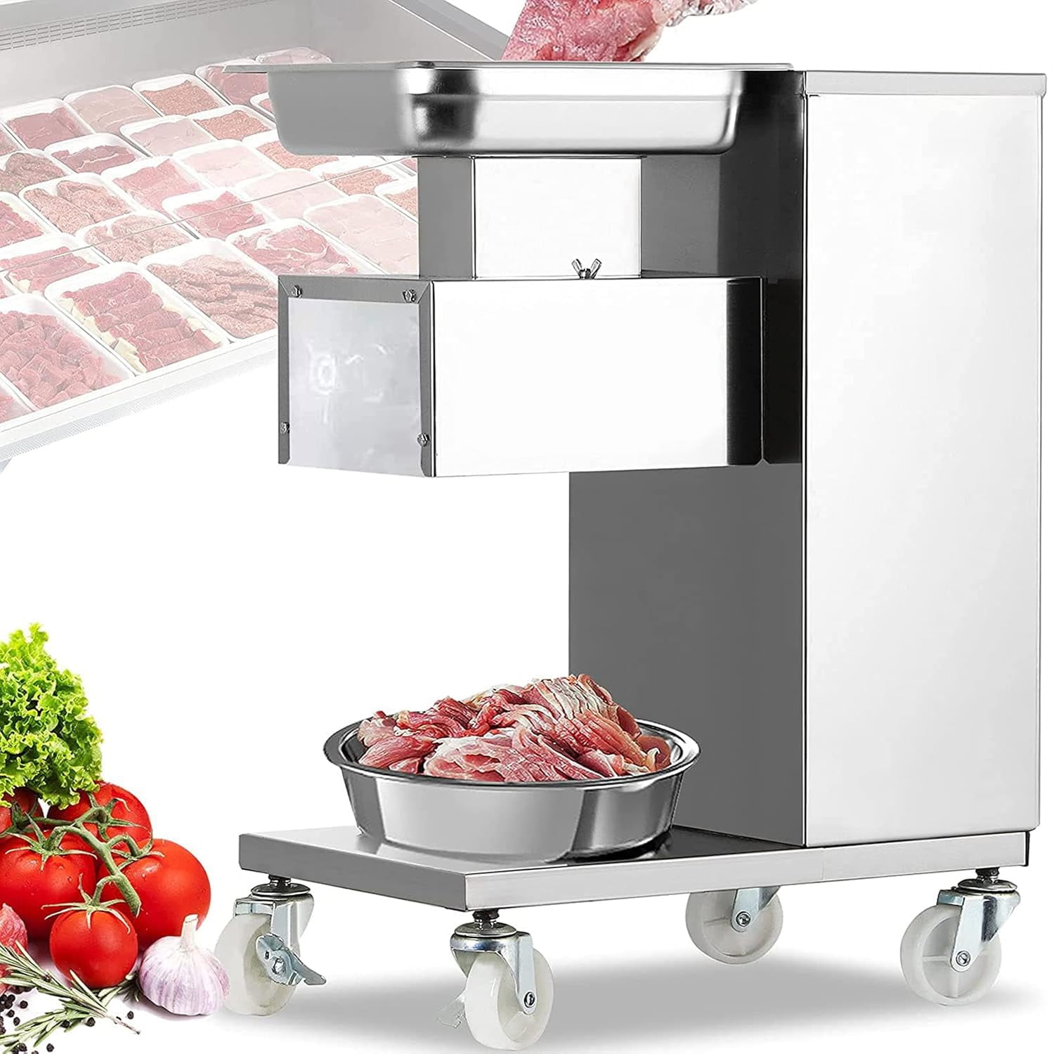 Trumoontree Commercial Meat Cutter Machine for Restaurant, 3mm Meat ...