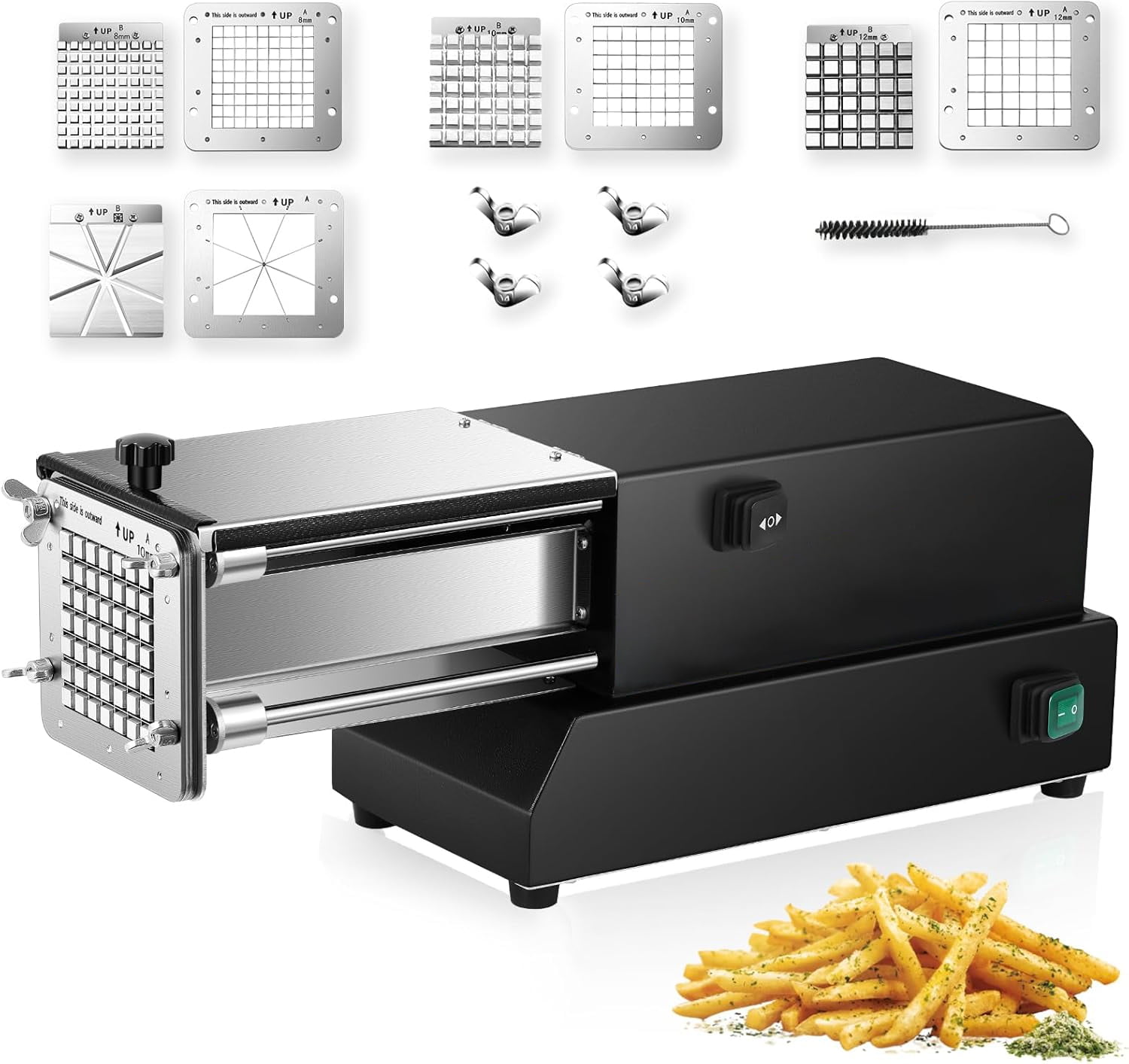 Trumoontree French Fry Cutter Electric Potato Cutter Stainless Steel ...