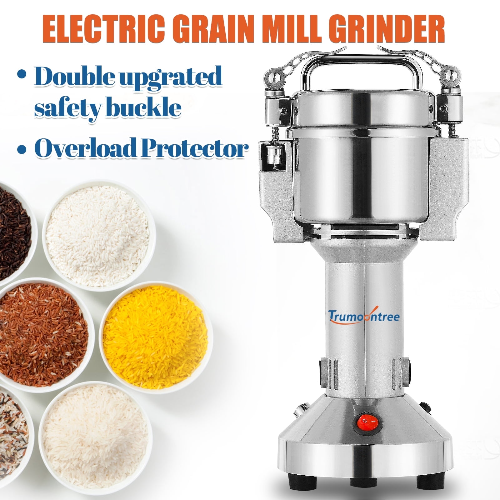 Trumoontree 150g Electric Grain Mill Grinder, Stainless Steel ...