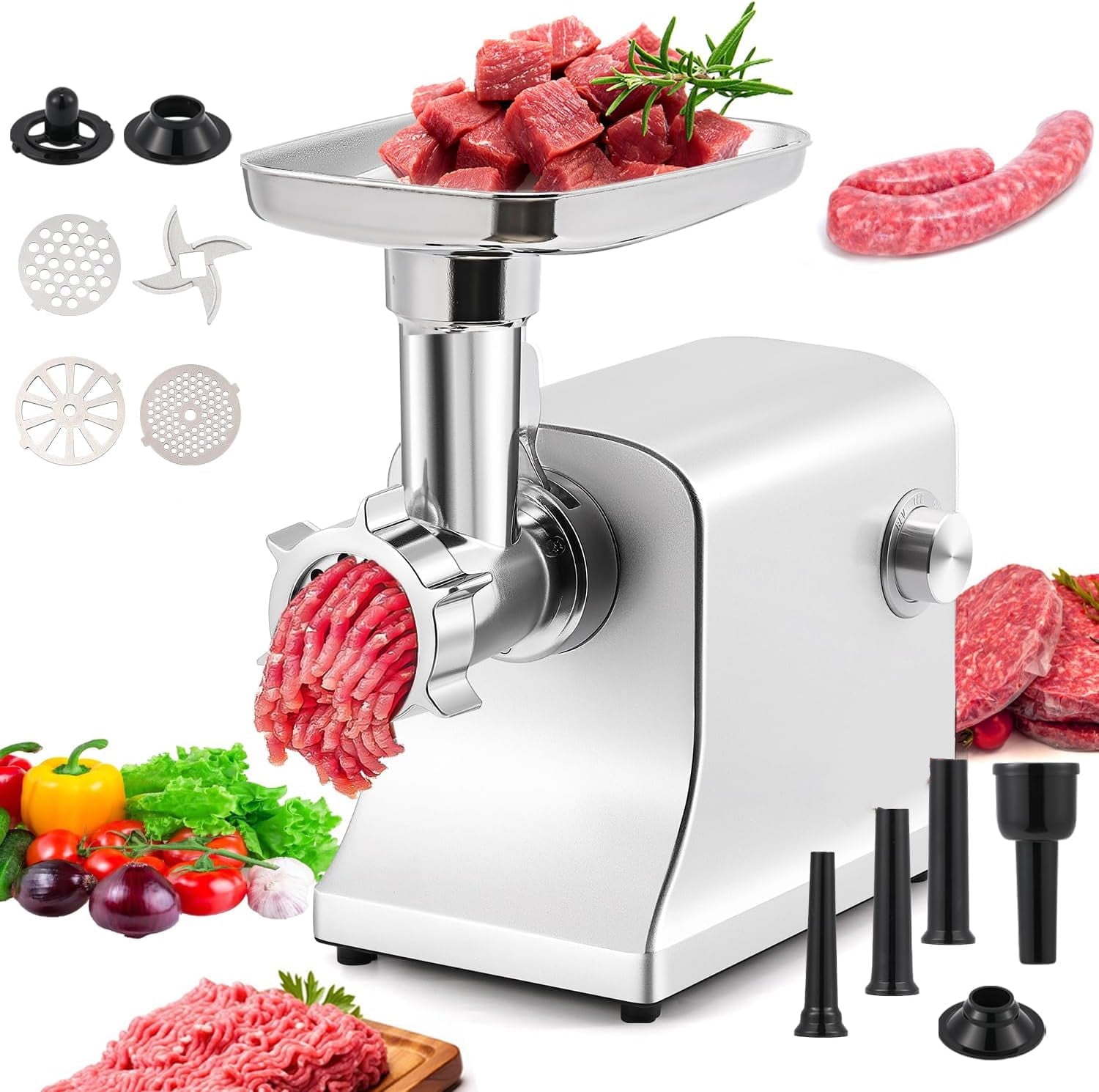 Trumoontree Electric Meat Grinder 2800W Meat Mincer with 3 Sausage ...