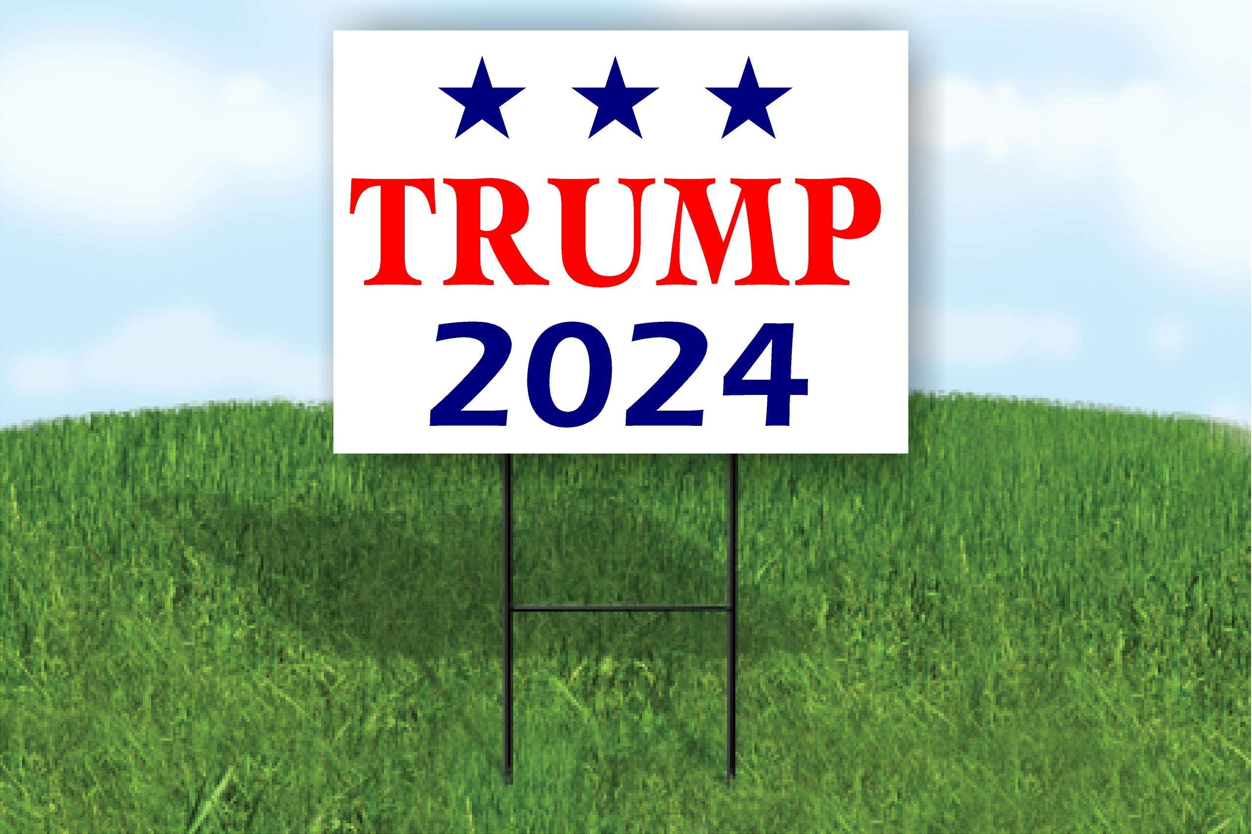 Trump 2024 3 star yard sign POLITICAL Yard Sign ROAD SIGN w stands 18 ...