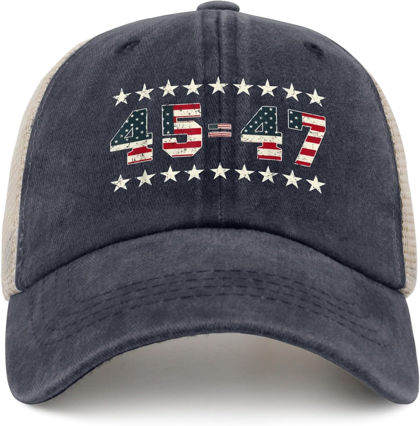 Trump 2024 45 47 Vintage American Flag Retro 4547 Trump 2024 Hat for ...