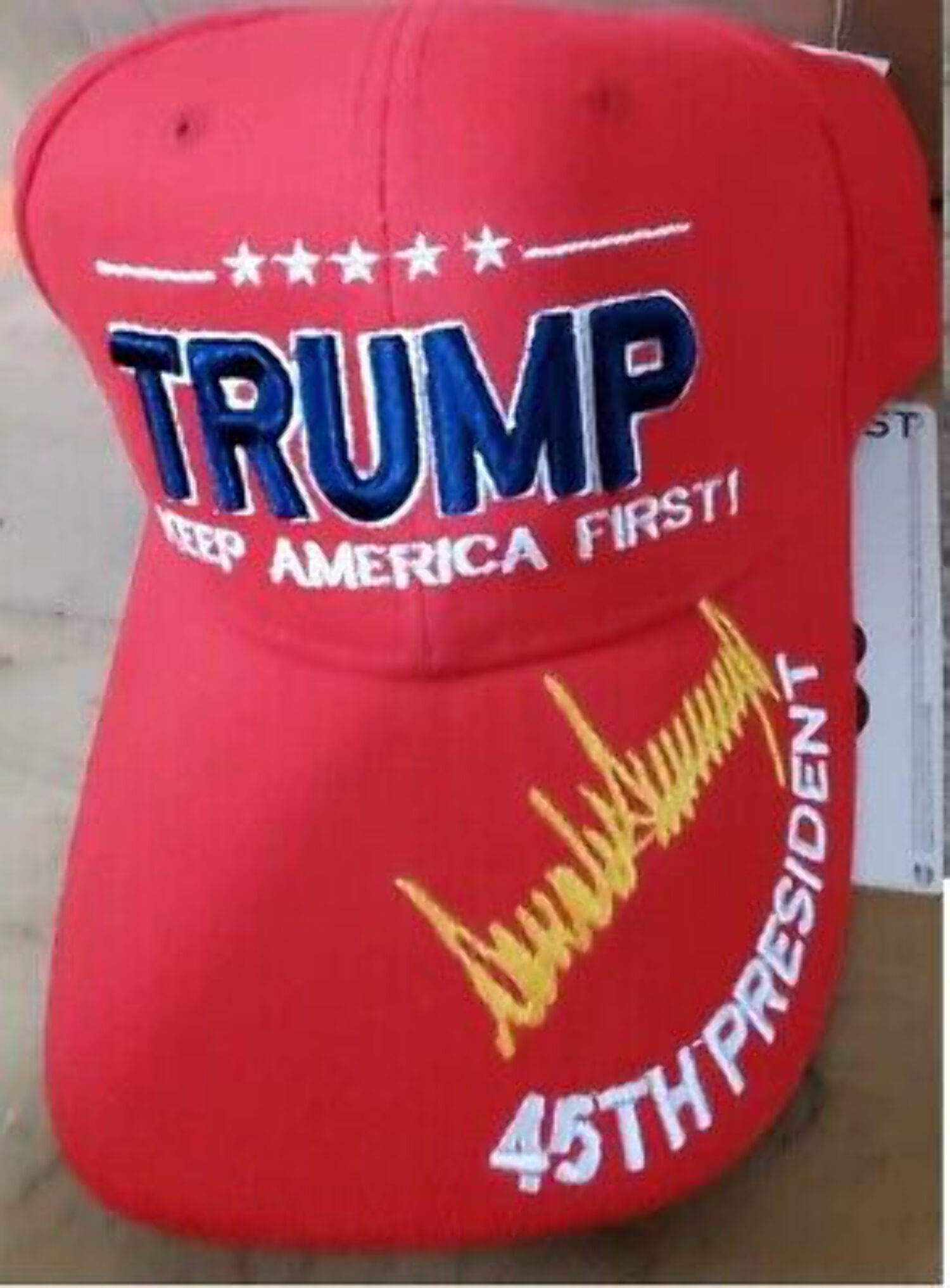 Trump 2024 America First 45TH PRESIDENT SIGNATURE RED TRUMP Embroidered ...