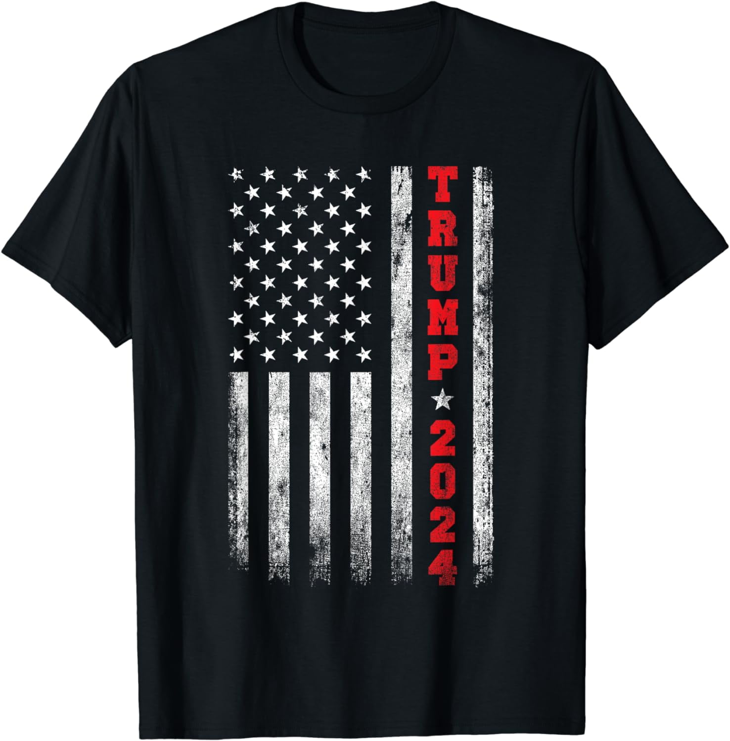 Trump 2024 American Flag Vintage T-Shirt - Walmart.com