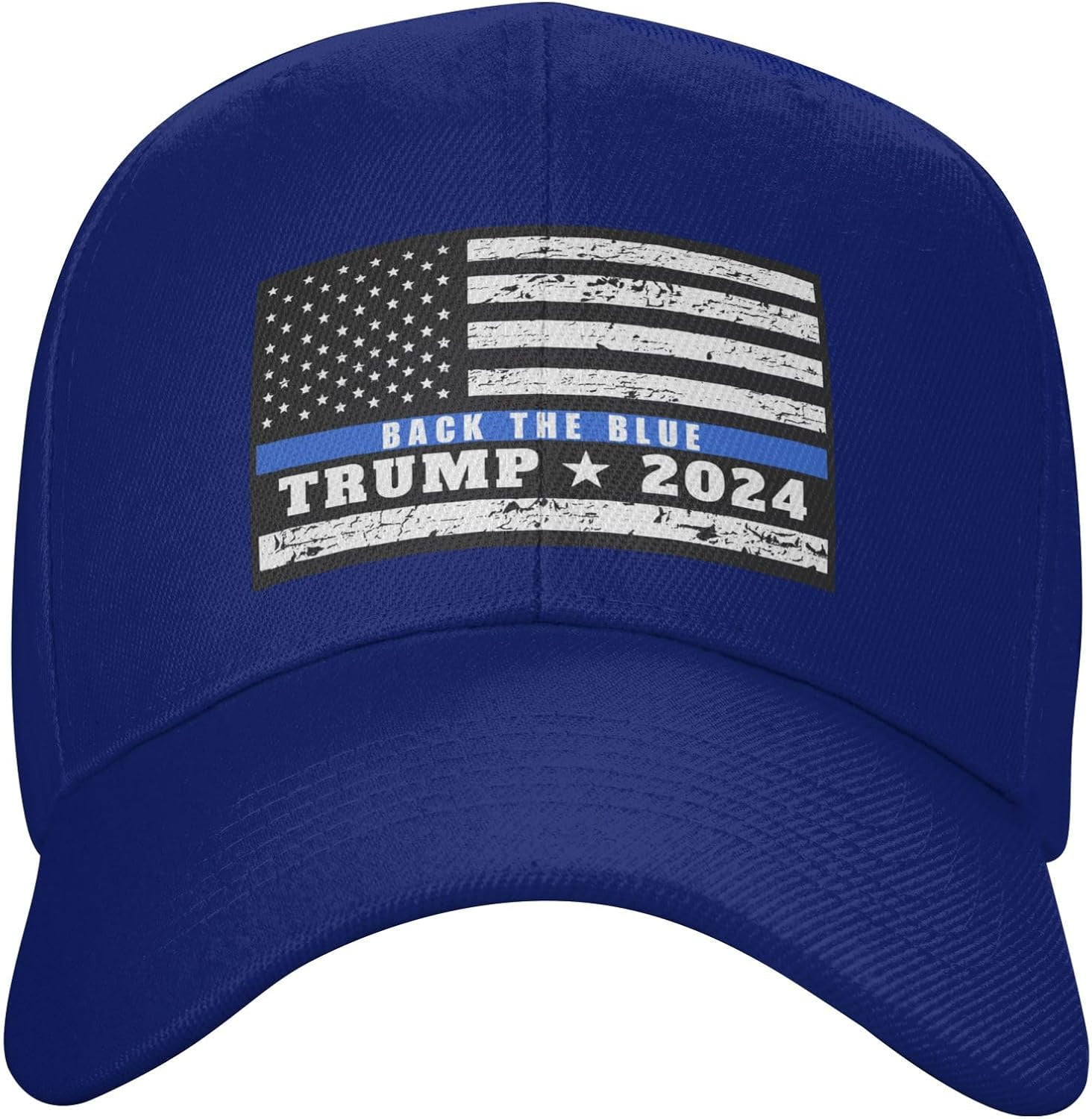 Trump 2024 Back The Blue Trucker Hat Low Profile Thin American Blue ...