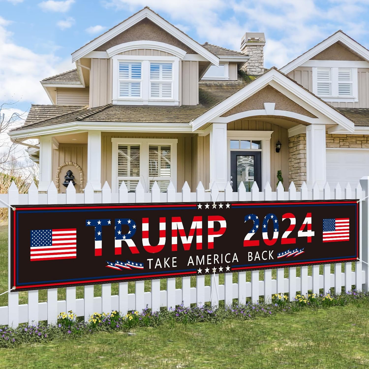 Trump 2024 Banner 120" x 20" Decorations Take America Back Yard Sign ...