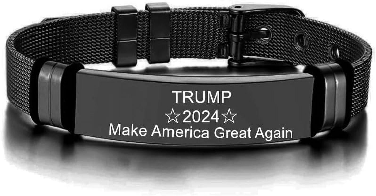 Trump 2024 Bracelet,Stainless Steel Adjust Mesh Chain Trump 2024 ...