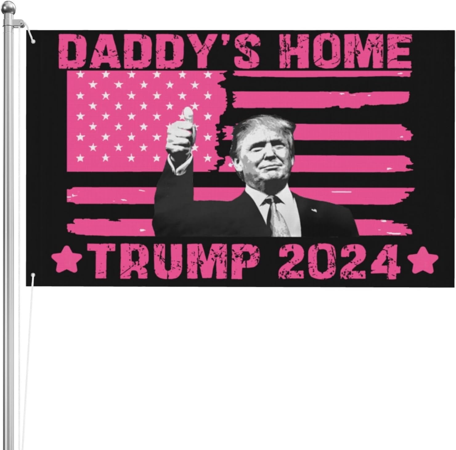 Trump 2024 Daddy'S Home Vote Trump-Vance Yard Flag Outdoor Decor Double ...