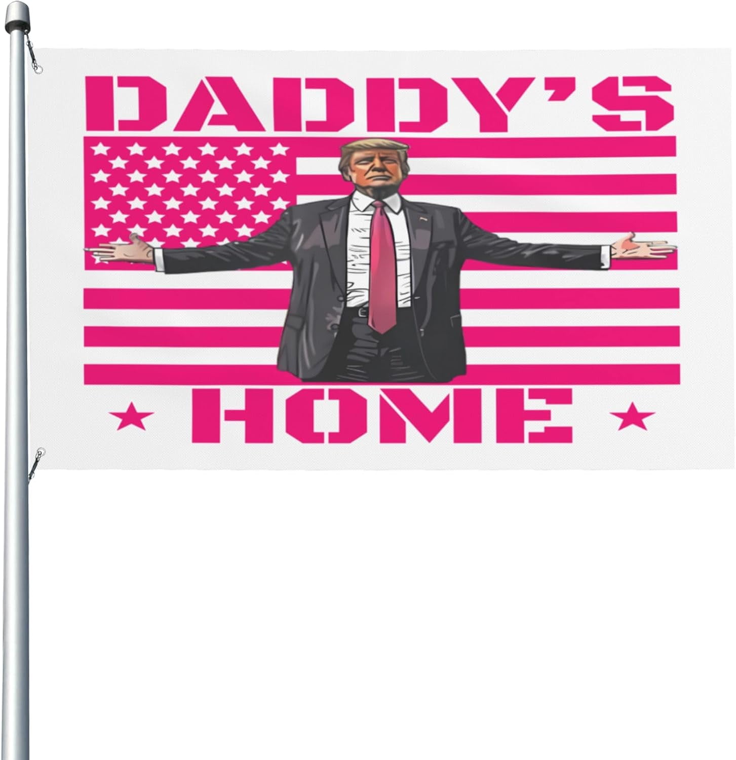 Trump 2024 Daddys Home Flag 3x5 Funny Girls For Trump Pink Flag 3x5 Ft ...