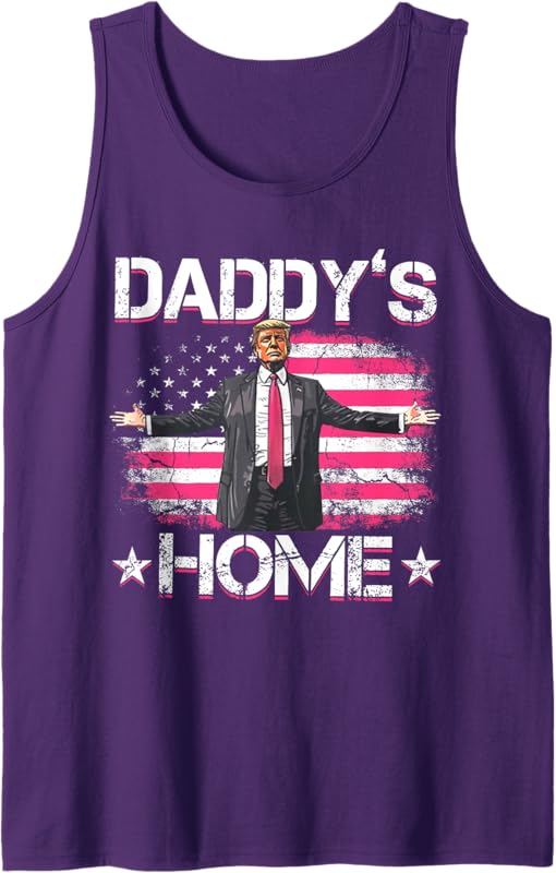 Trump 2024 Daddys Home Funny Trump Pink Tank Top - Walmart.com