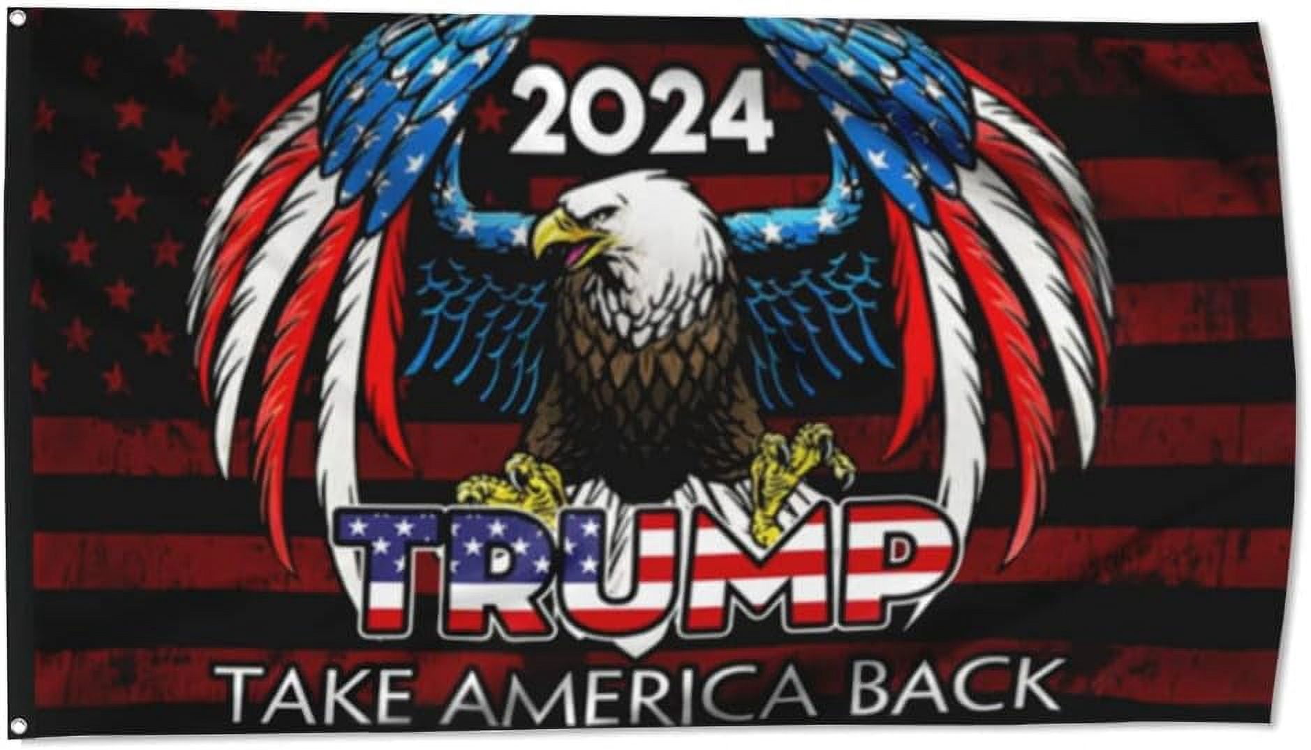 Trump 2024 Eagle MAGA Take America Back flag 3x5 Ft Vivid Color Double ...