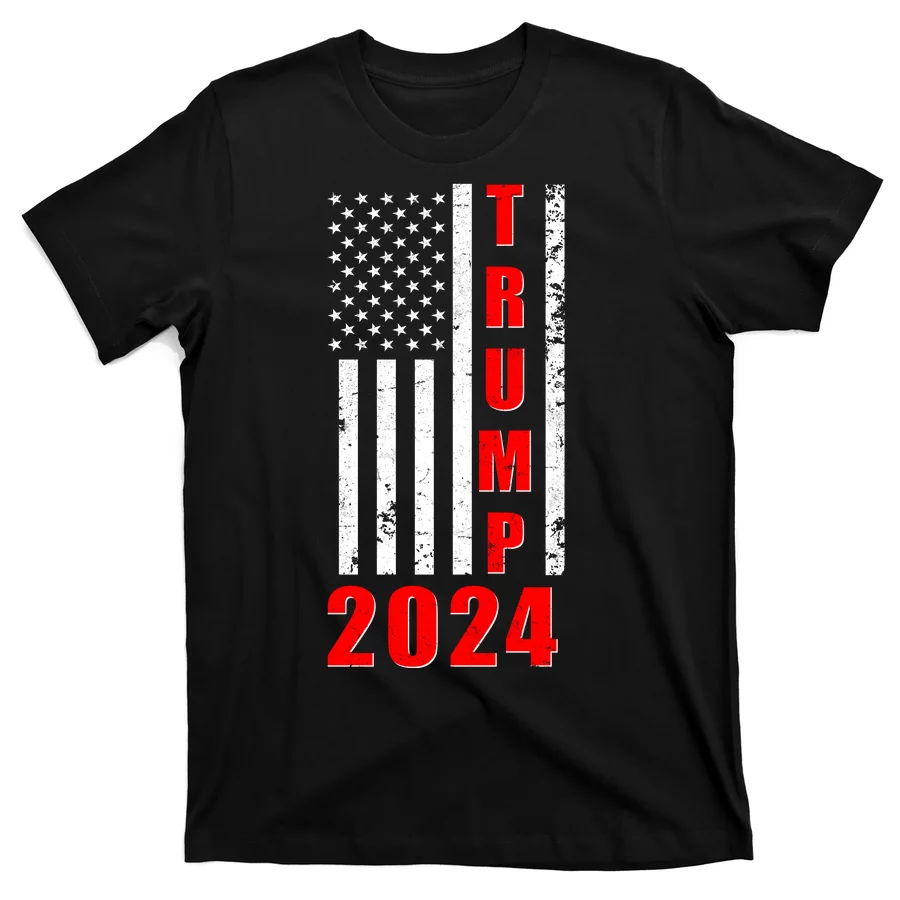 Trump 2024 Election Distressed US Flag T-Shirt - Walmart.com