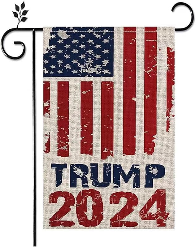Trump 2024 Flag 12x18 Inch Trump 2024 Yard Sign Double Sided Garden