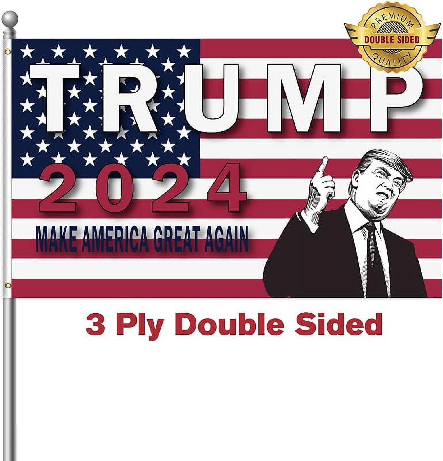 Trump 2024 Flag 3x5 Outdoor Double Sided 3ply Take America Back Donald ...