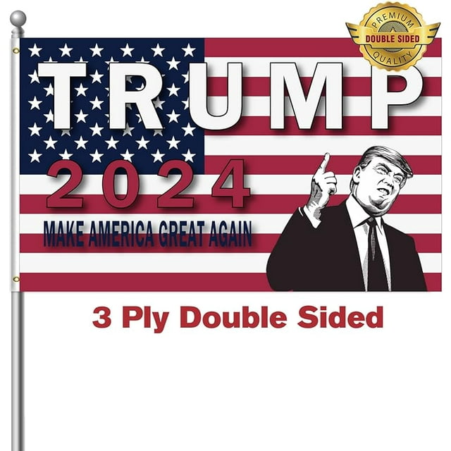 Trump 2024 Flag 3x5 Outdoor Made In Usa Double Sided 3ply Take America