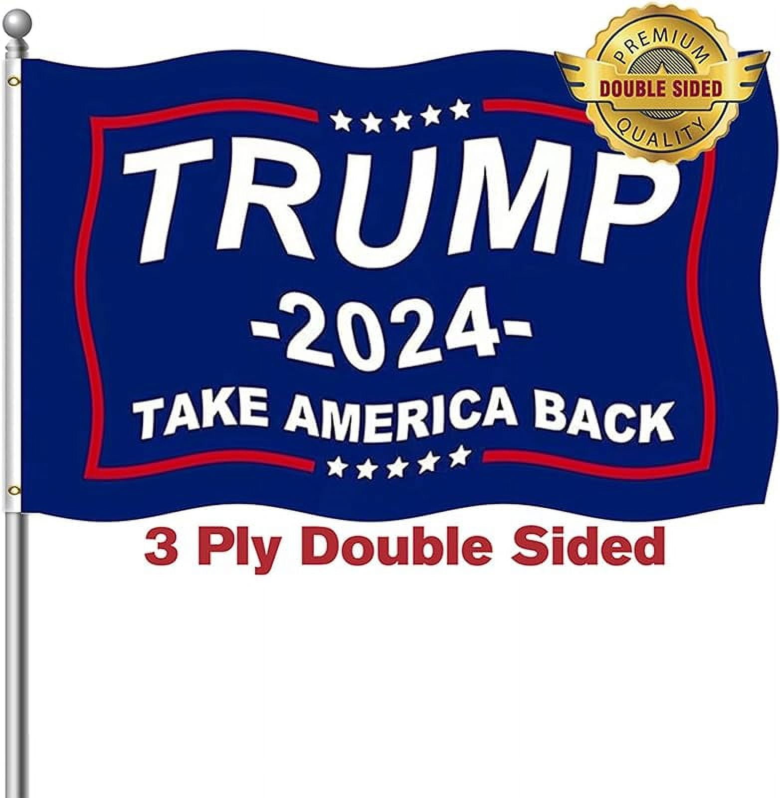 Trump 2024 Flag 3x5 Outdoor Made in usa Double Sided 3ply Take America Back Donald Trump Flags ...