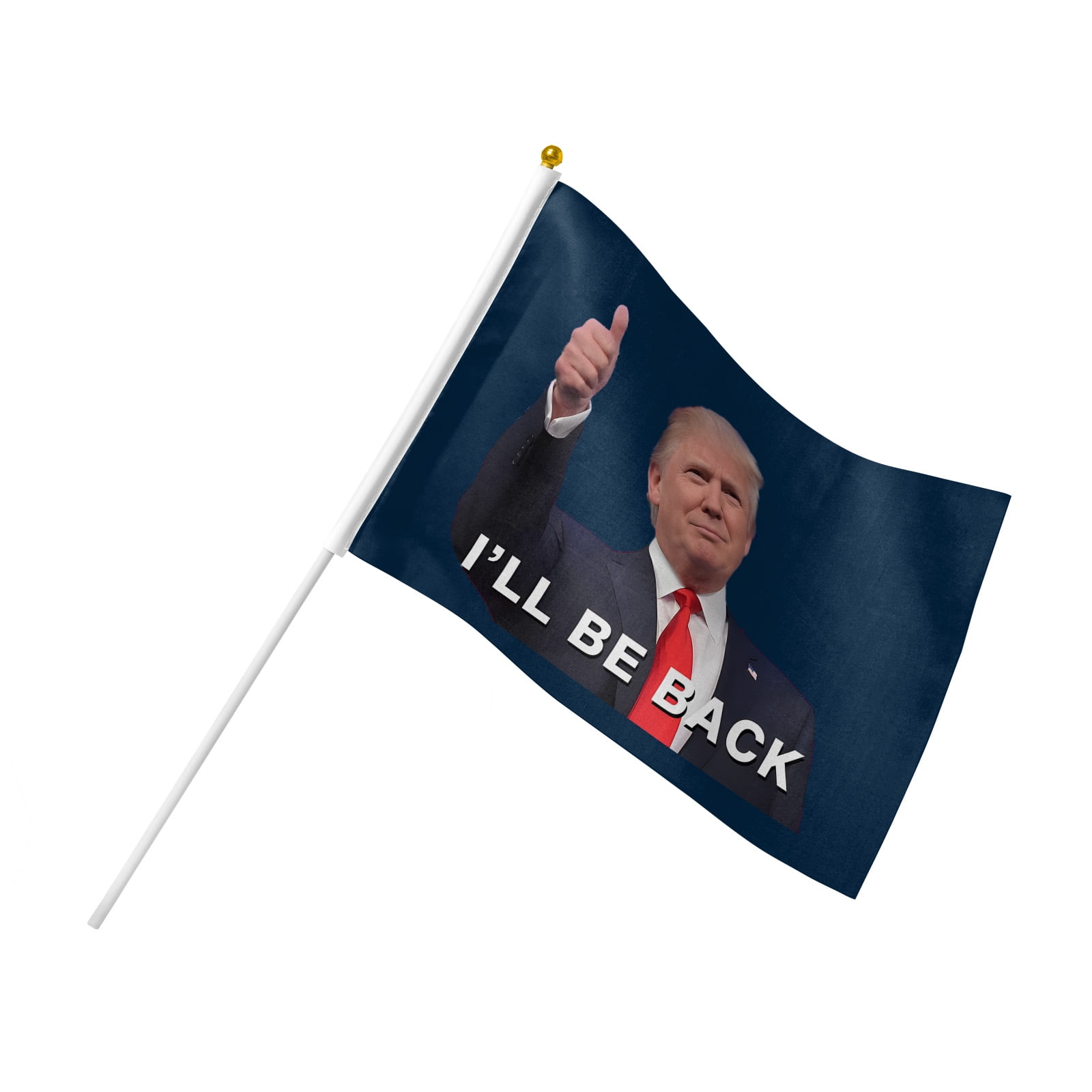 Trump 2024 Flag – Double Sided Hand Waving Flag with Bold ‘I'll Be Back ...